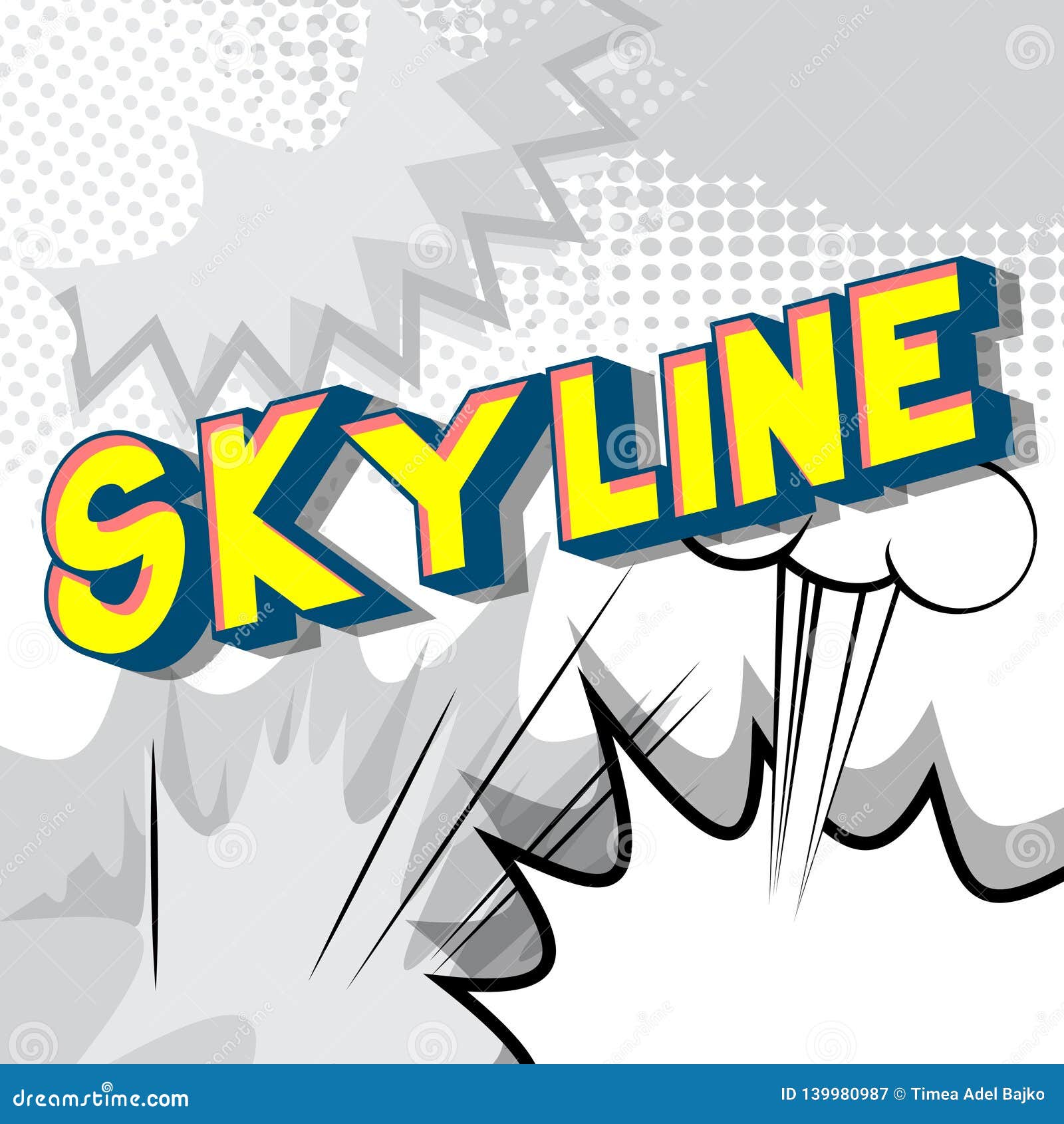 Skyline - Comic Book Style Words. Stock Vector - Illustration of ...
