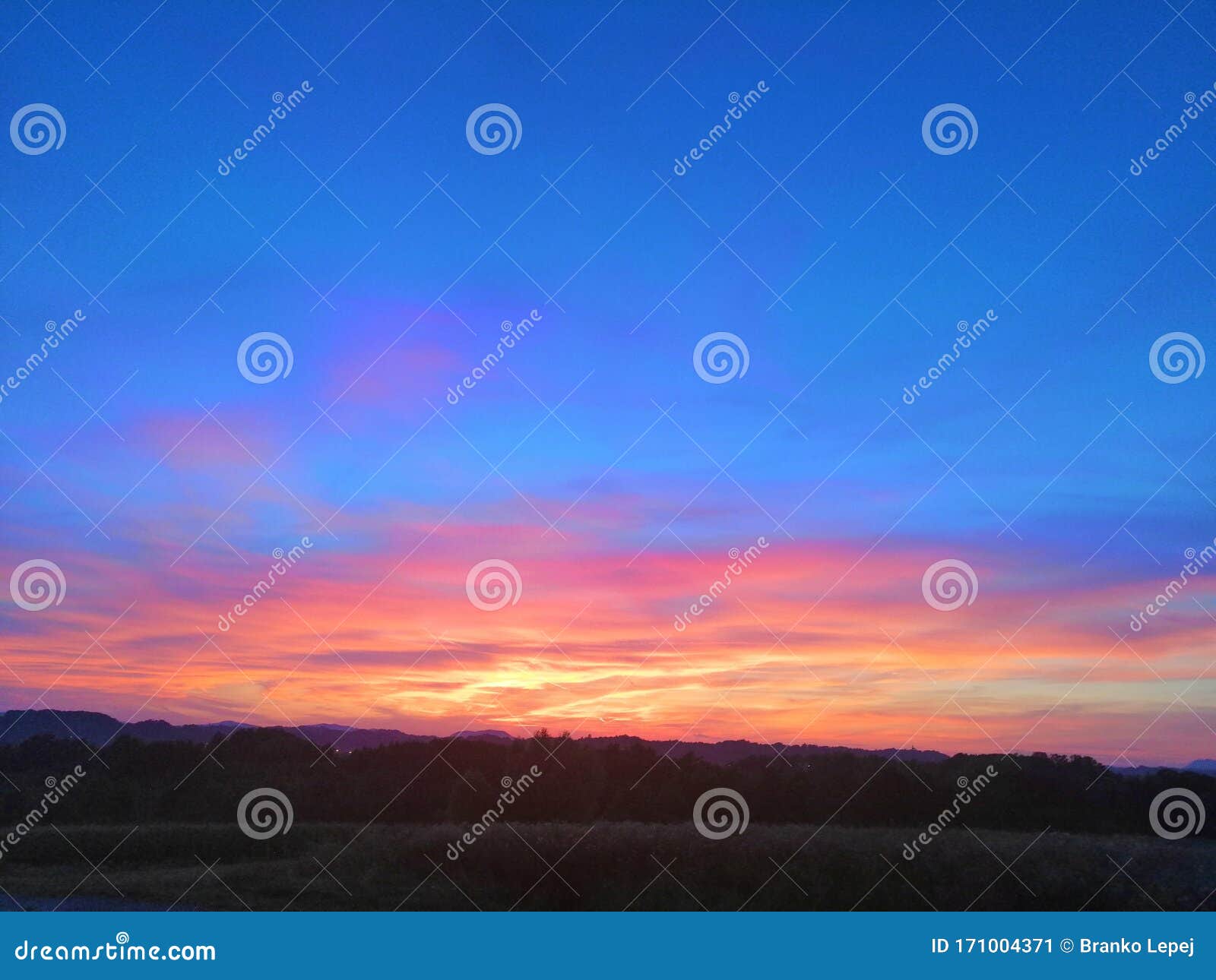 The skyline on countryside stock image. Image of sunset - 171004371