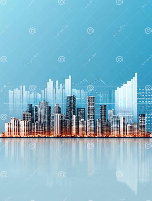 Skyline Data Visualization Cityscape Urban Development Financial Growth Data Analysis Economic ...