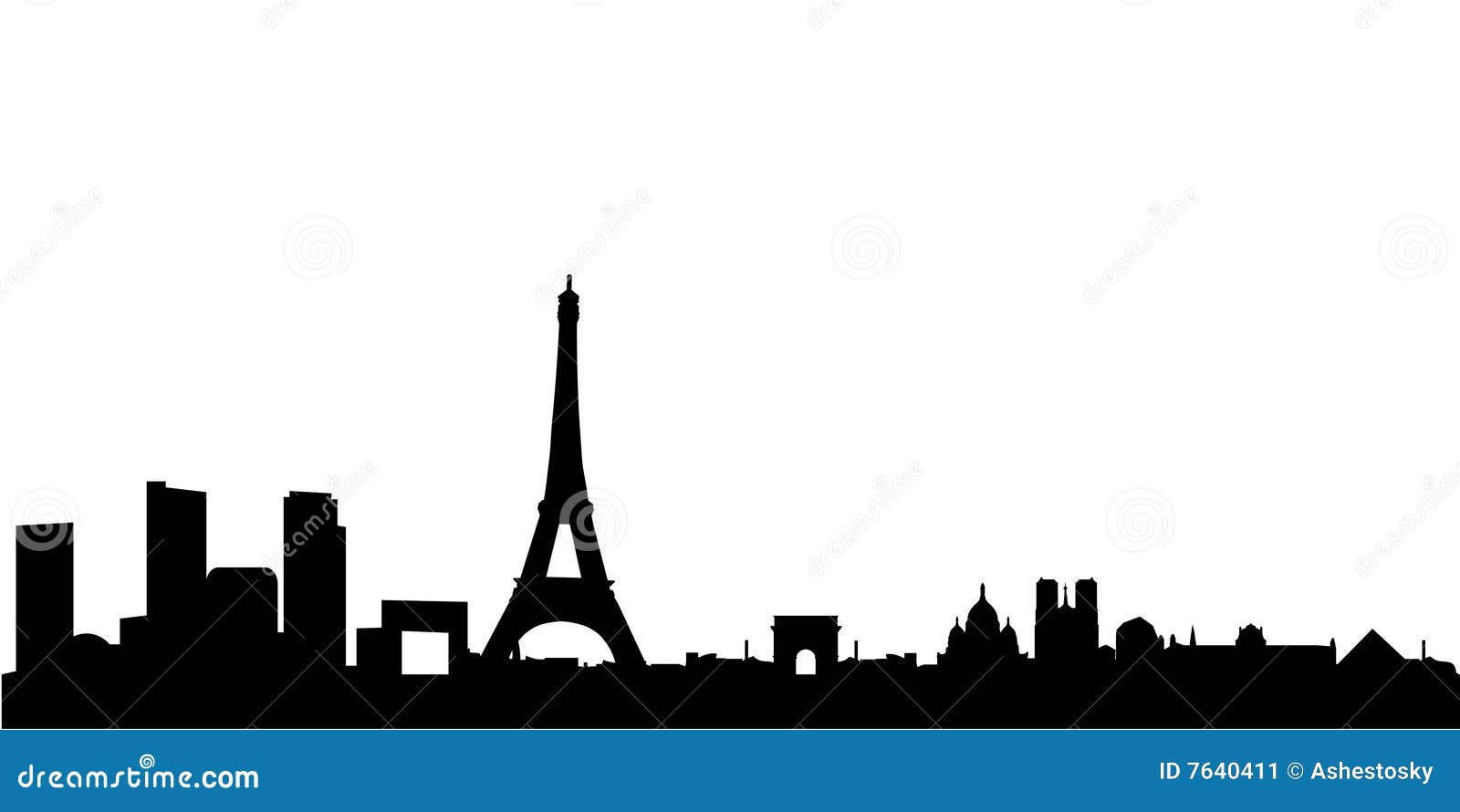 Skyline De Paris Com Monumentos Ilustração do Vetor - Ilustração de ...