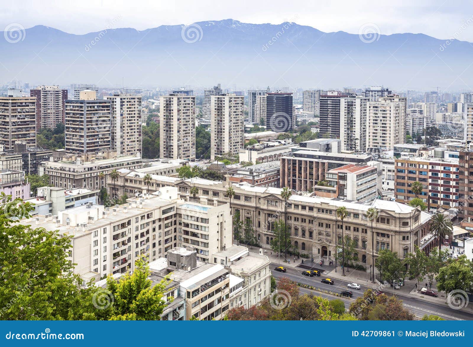 Skyline Do Centro De Santiago De Chile Imagem de Stock - Imagem de ...
