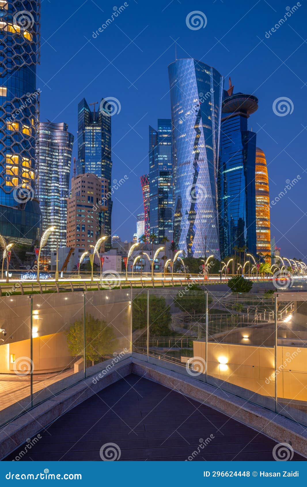 The Skyline of Doha City after Sunset, Qatar Editorial Stock Photo ...