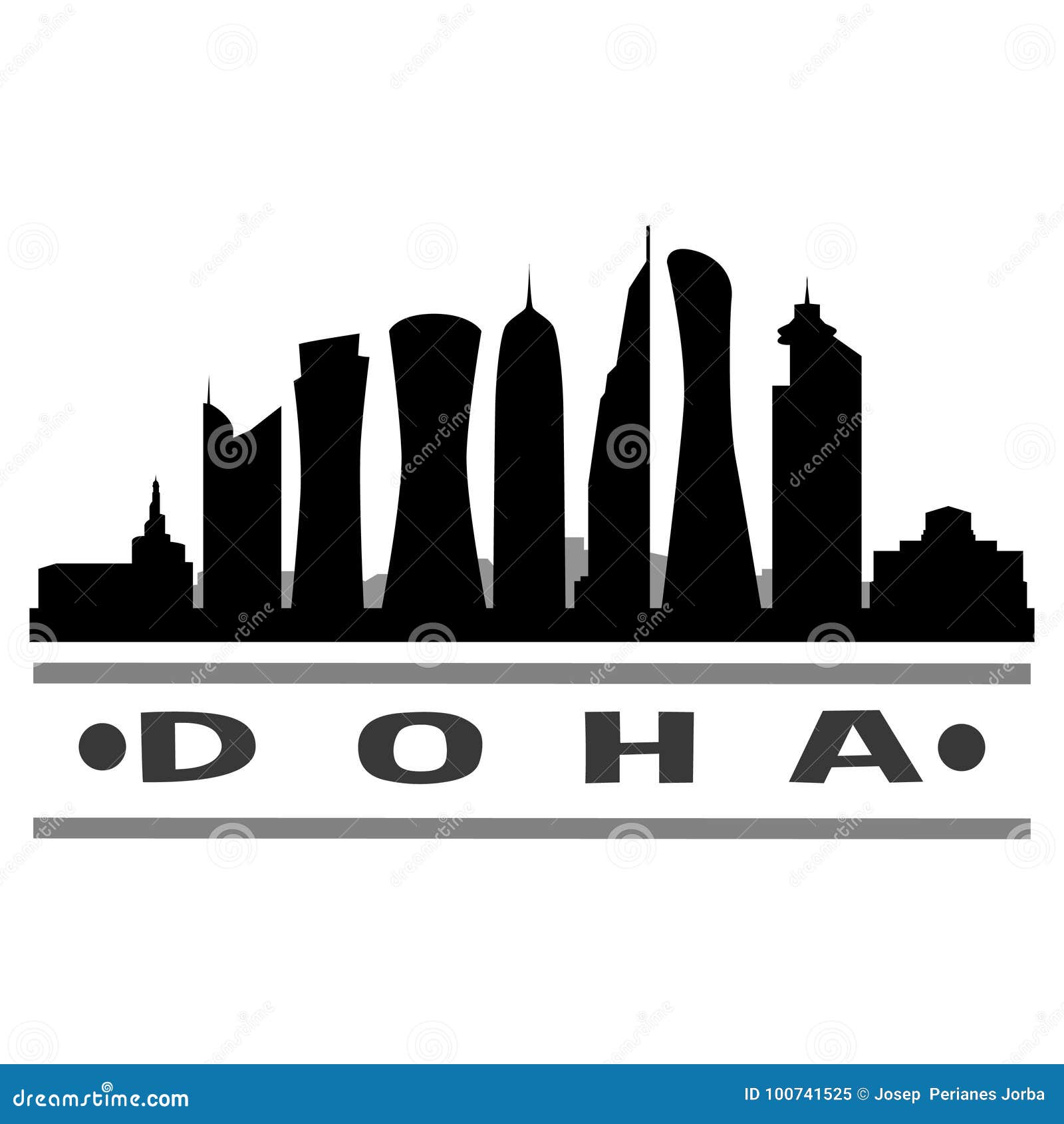 Doha Icon Vector Art Design Skyline | CartoonDealer.com #100741525