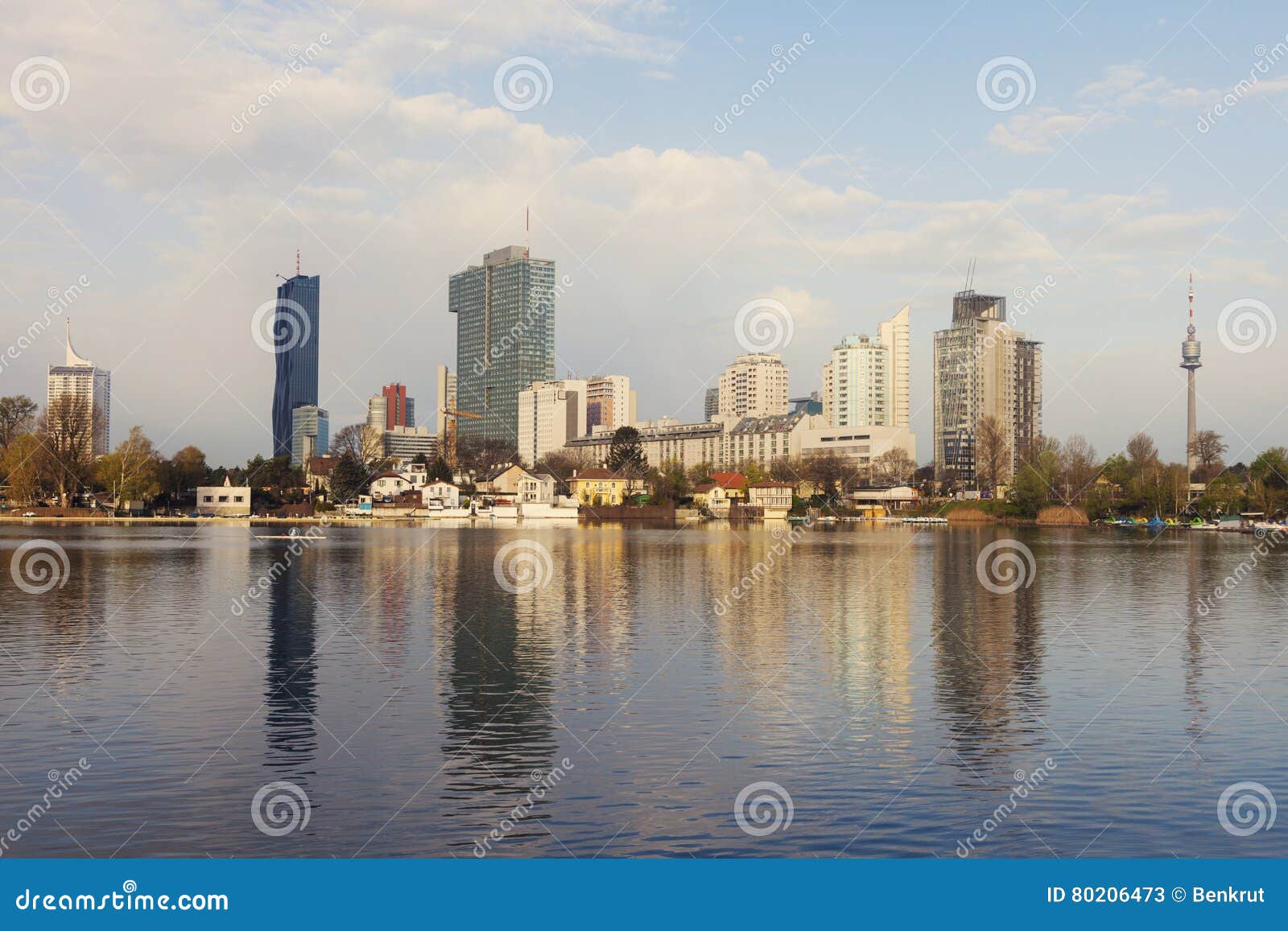 Skyline of Donau City - Vienna DC Stock Image - Image of europe, danube ...
