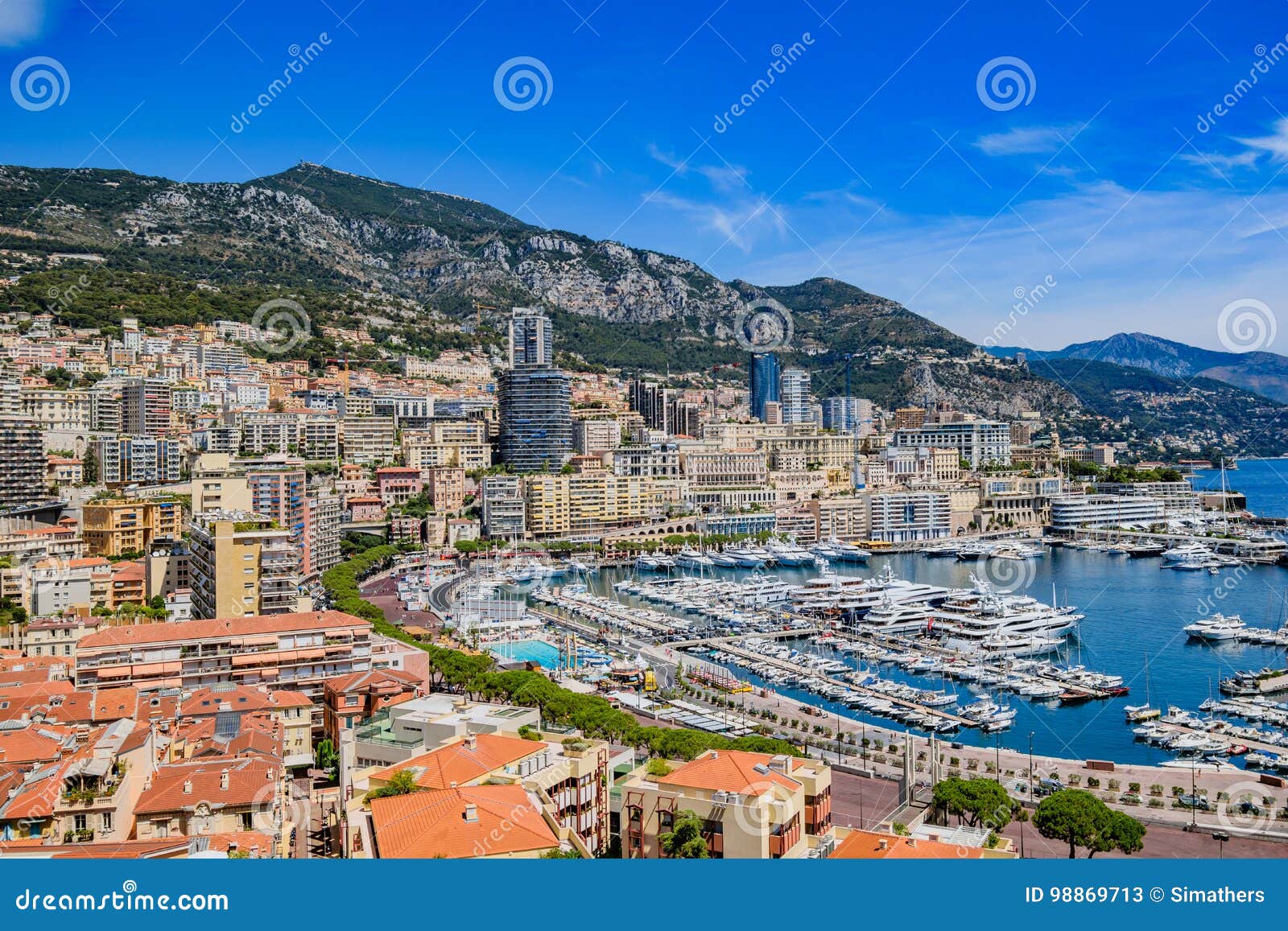 Monaco Skyline editorial stock photo. Image of city, skyline - 98869713