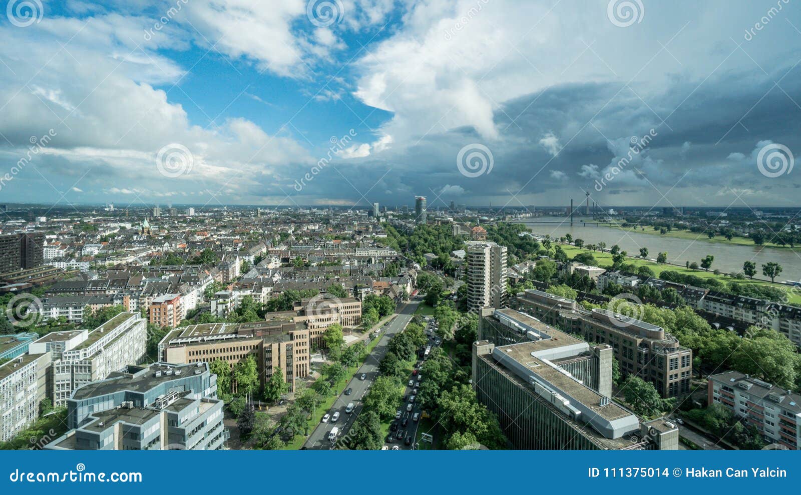 Skyline of Dusseldorf in Germany Panorama Editorial Stock Image - Image ...