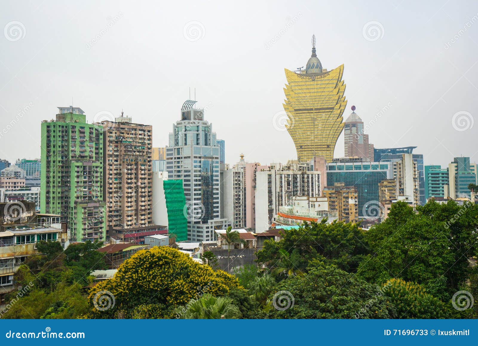 Skyline E Marco Da Arquitetura Da Cidade De Macau Em China Foto de ...