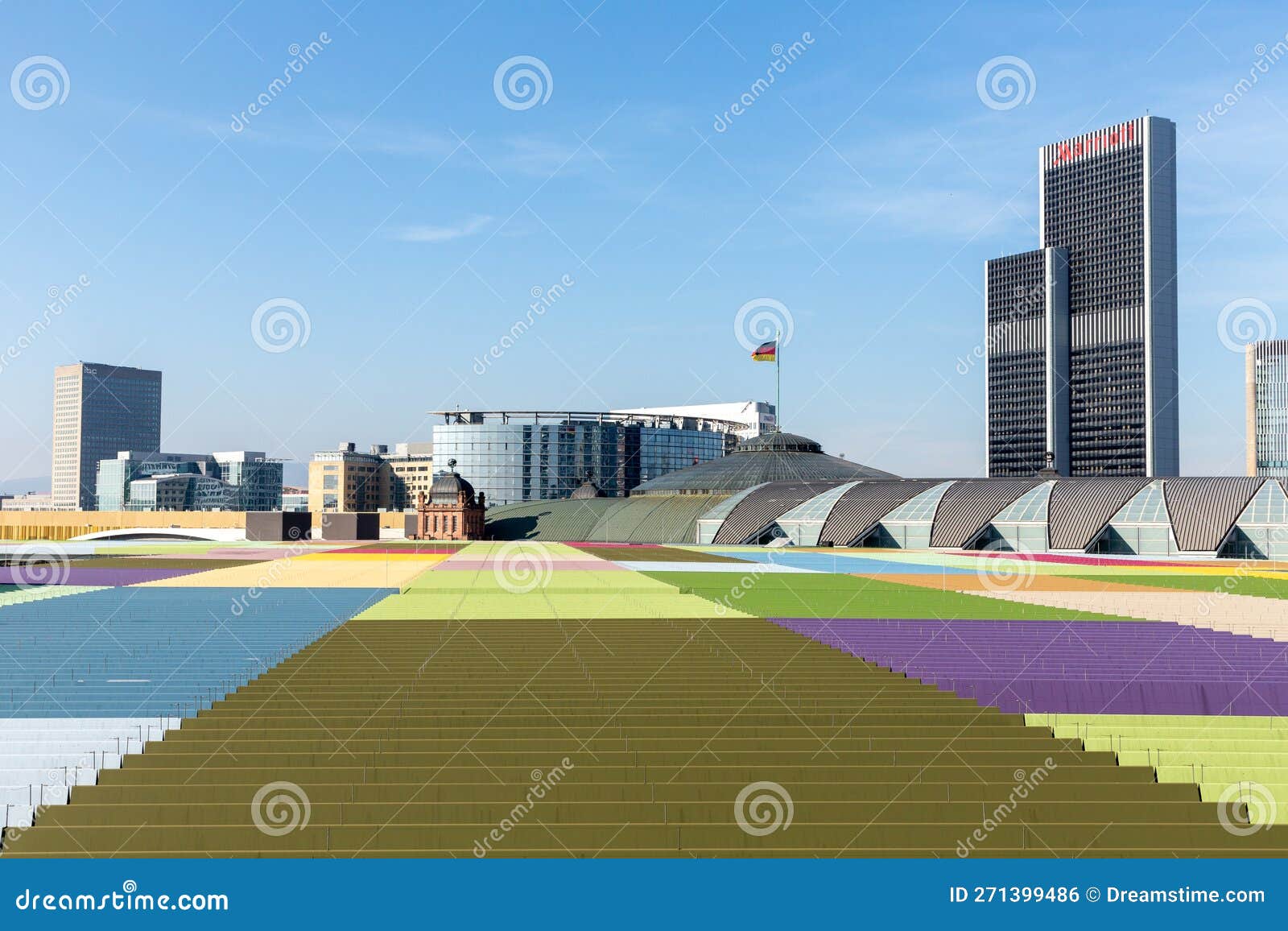 Skyline of Frankfurt with Its Skyscraper Seen from Platform of Skyline ...
