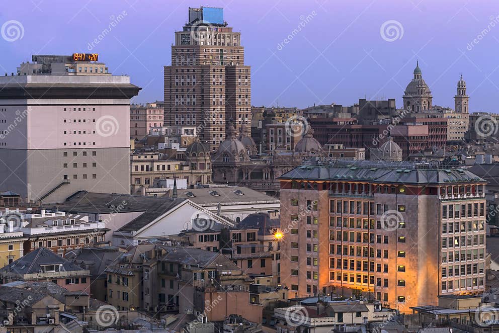 Skyline of Genova stock photo. Image of tourists, italian - 26036714