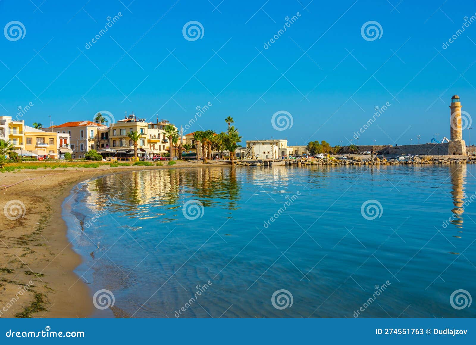 Skyline of Greek Town Rethimno, Greece Stock Image - Image of travel ...
