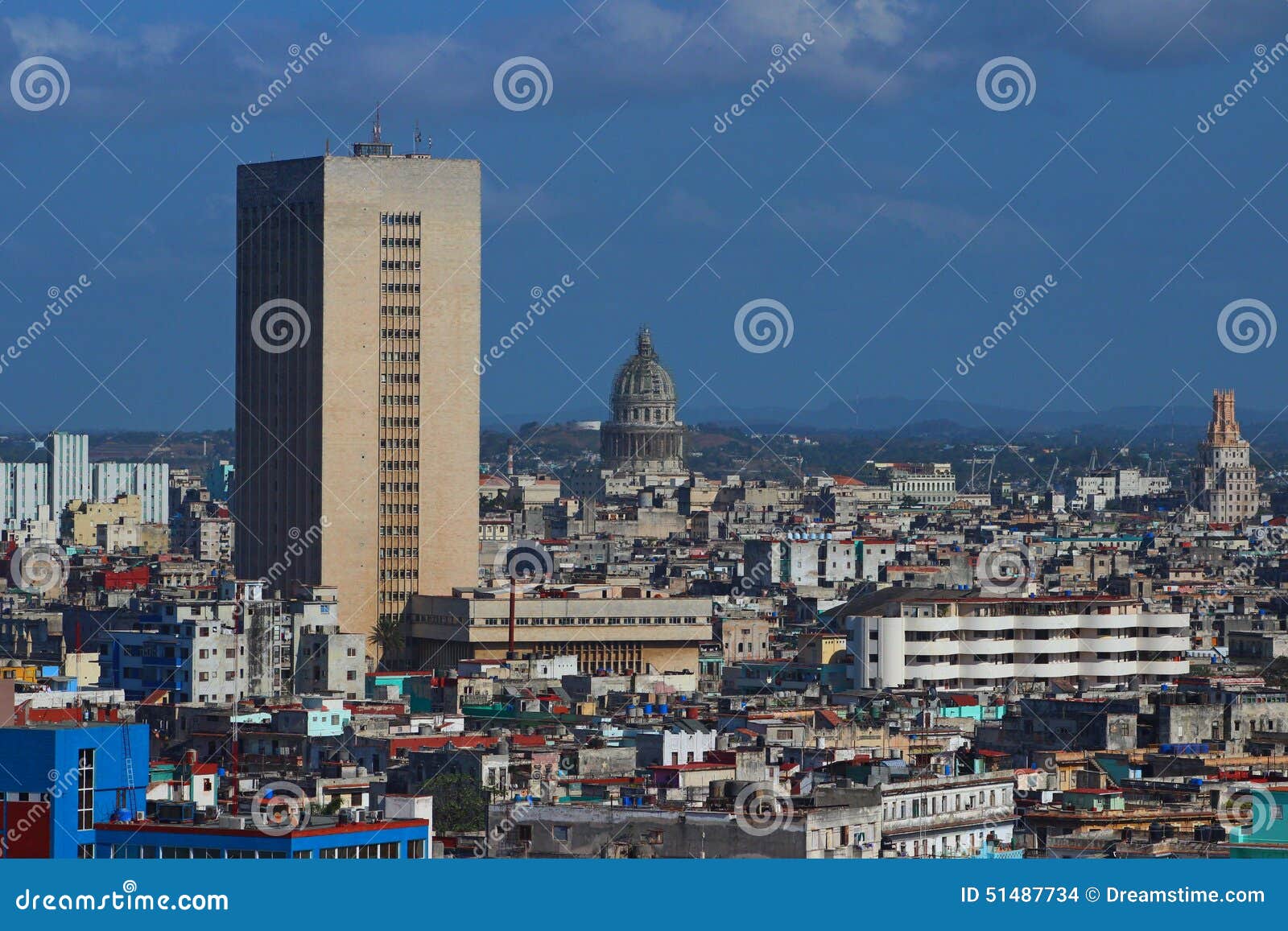 Skyline of Havana Cuba stock photo. Image of cuba, cathedral - 51487734