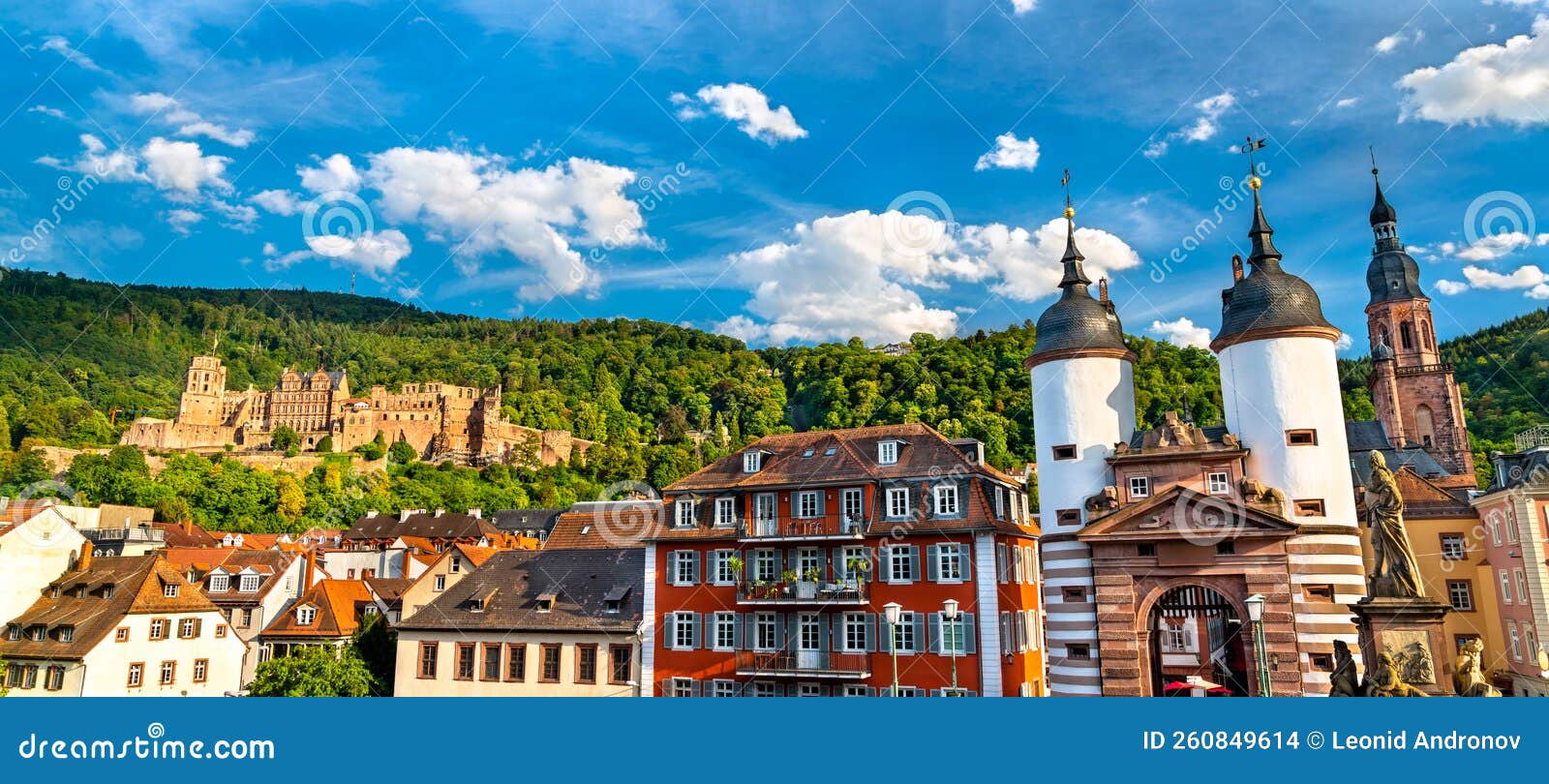 Heidelberg Castle and Stadttor Gate in Germany Stock Photo - Image of ...