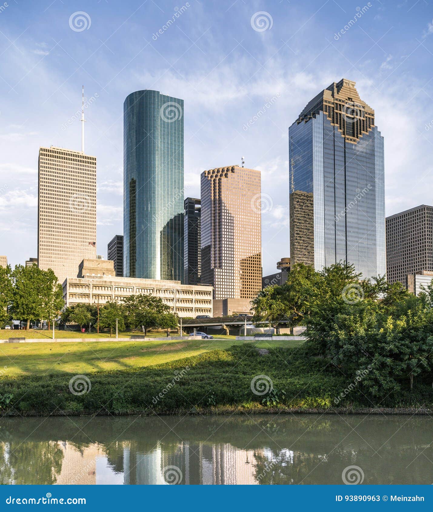 Skyline of Houston in Sunset Stock Image - Image of downtown, office ...