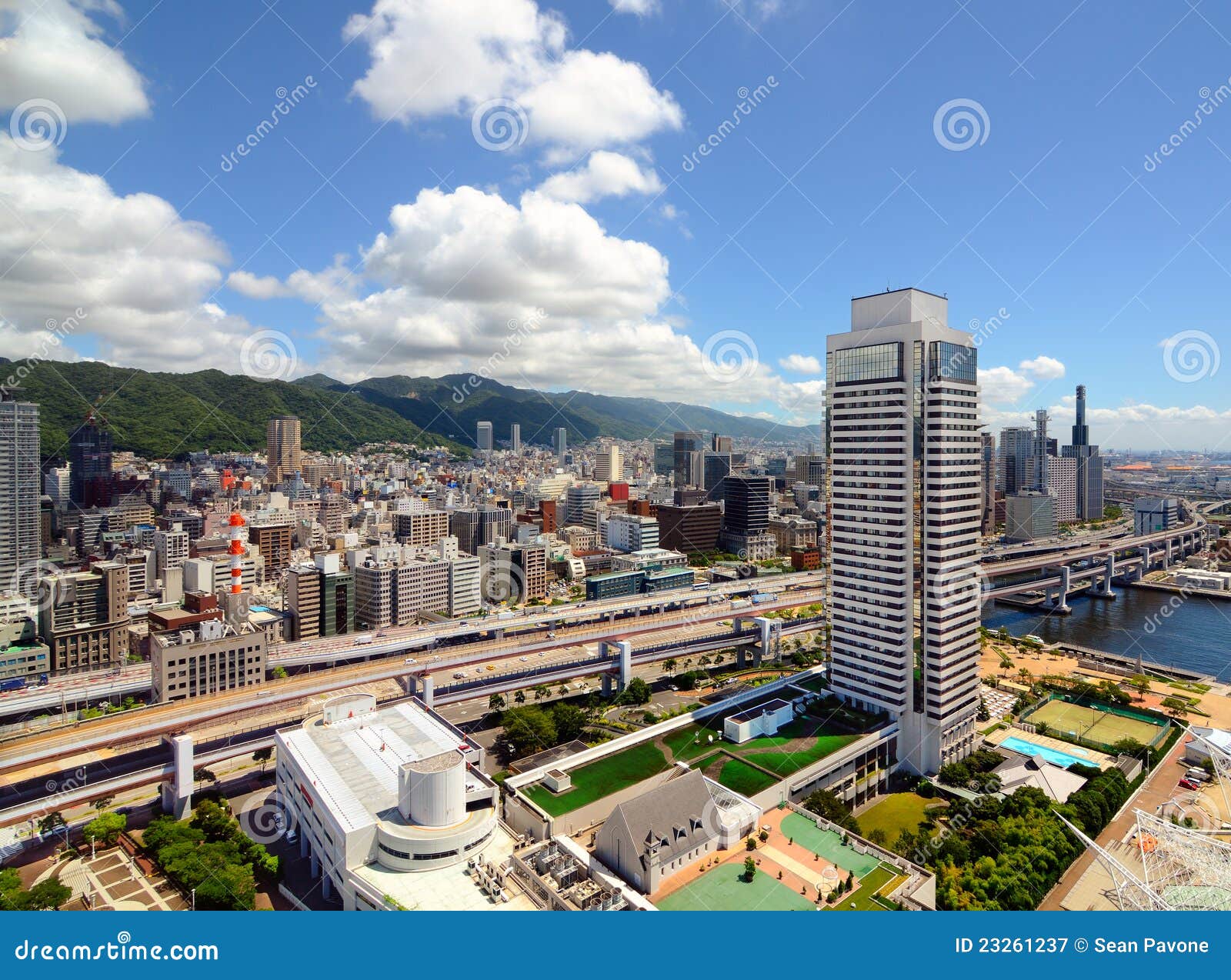 Skyline of Kobe, Japan stock image. Image of scene, financial - 23261237