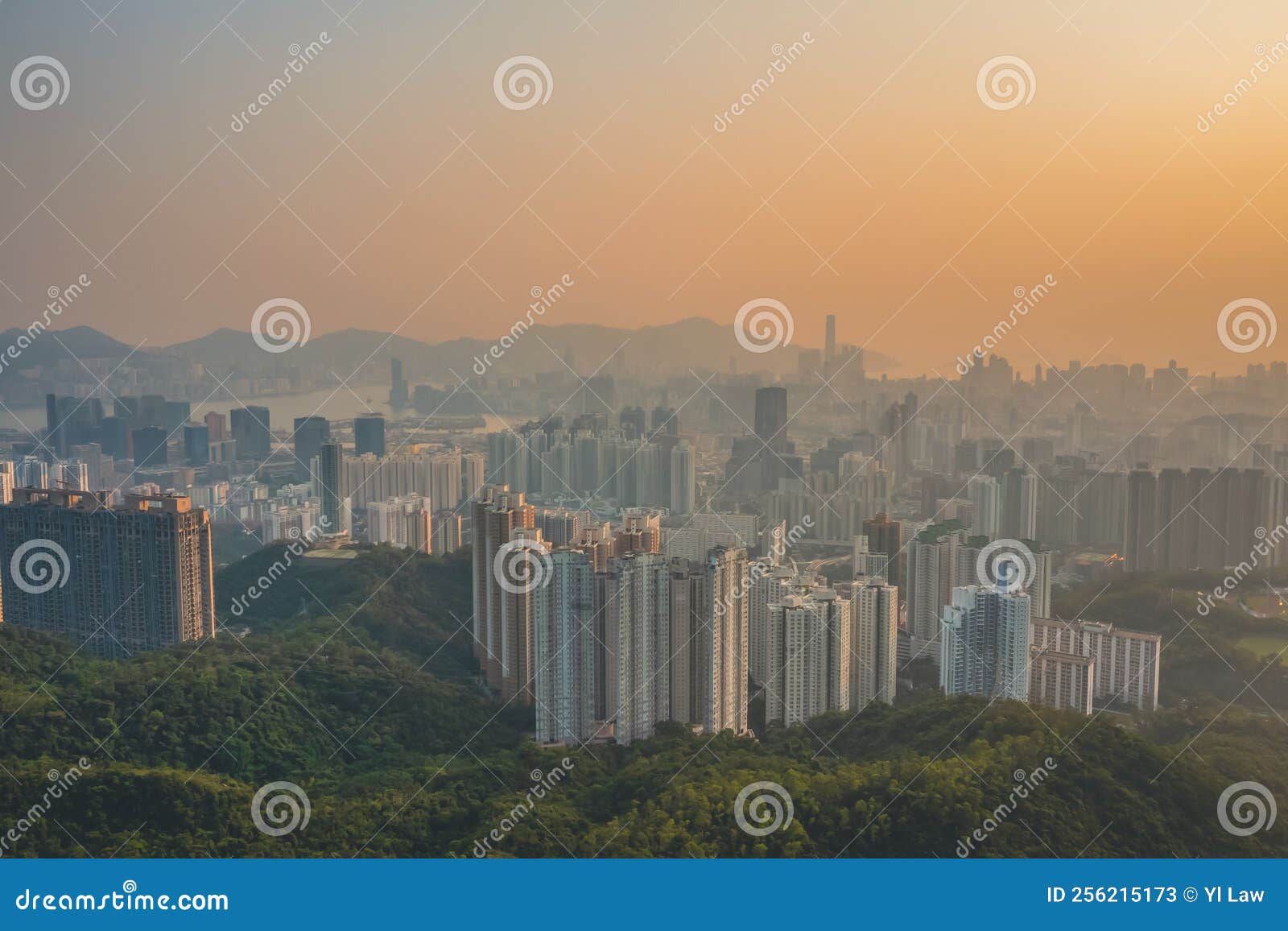 Skyline Kowloon from Kowloon Viewing Point in Sunset 8 May 2022 Stock ...