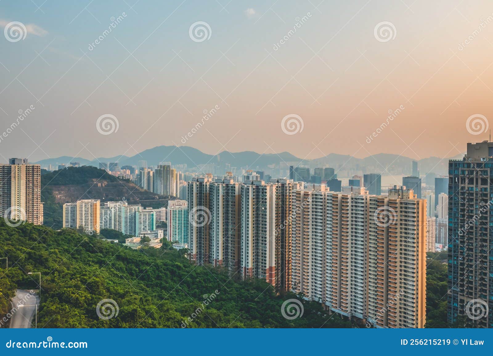 Skyline Kowloon from Kowloon Viewing Point in Sunset 8 May 2022 ...