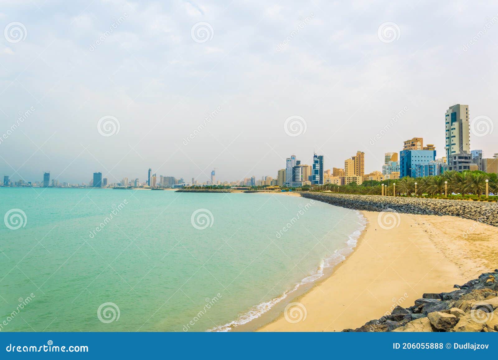 Skyline of Kuwait stock photo. Image of gulf, promenade - 206055888