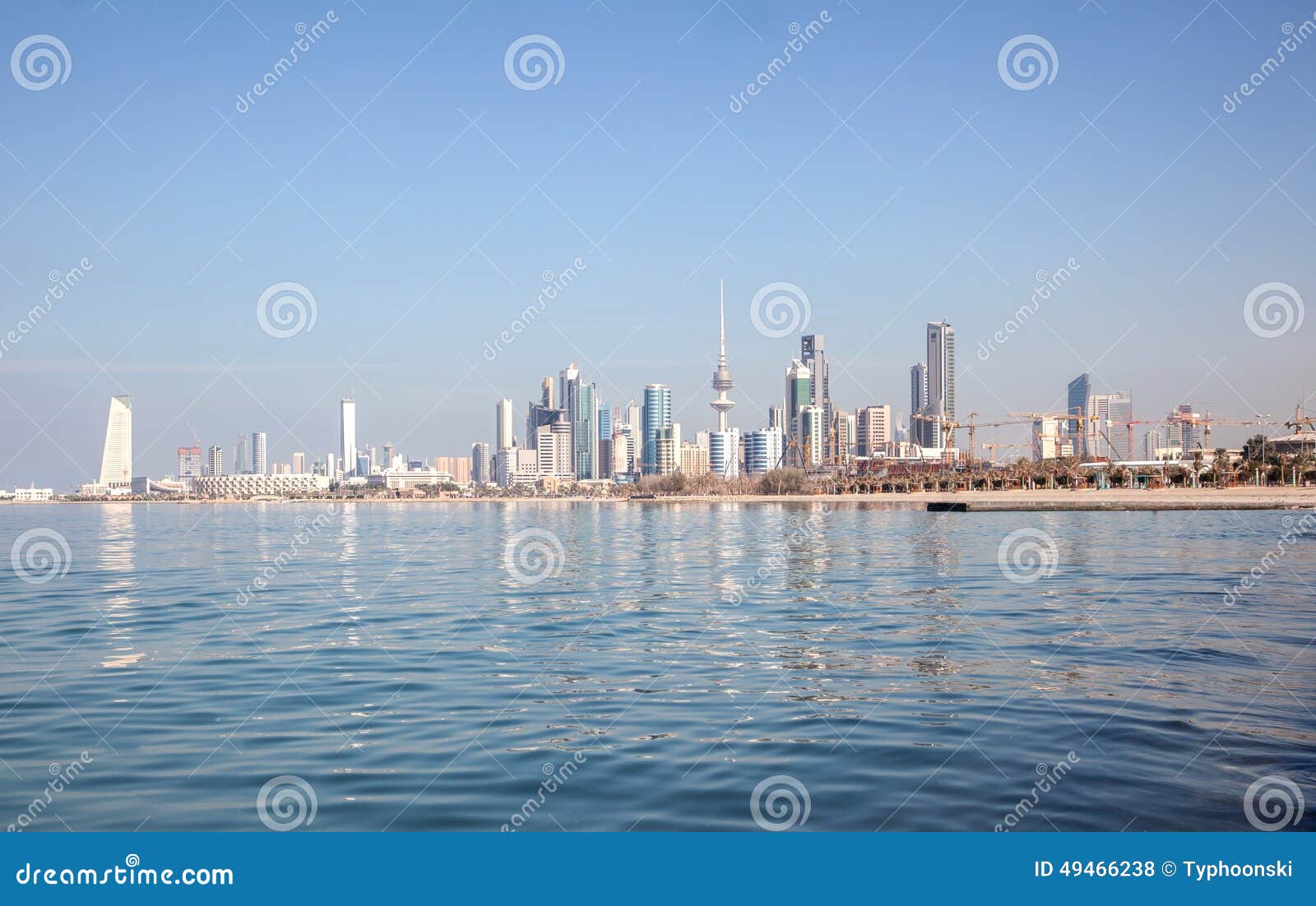 Skyline of Kuwait City stock photo. Image of gulf, cityscape - 49466238