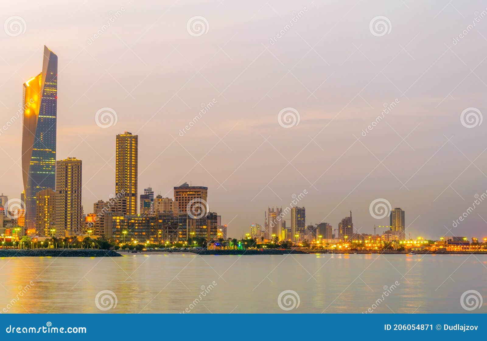Skyline of Kuwait during Sunset Editorial Photo - Image of kuwait ...