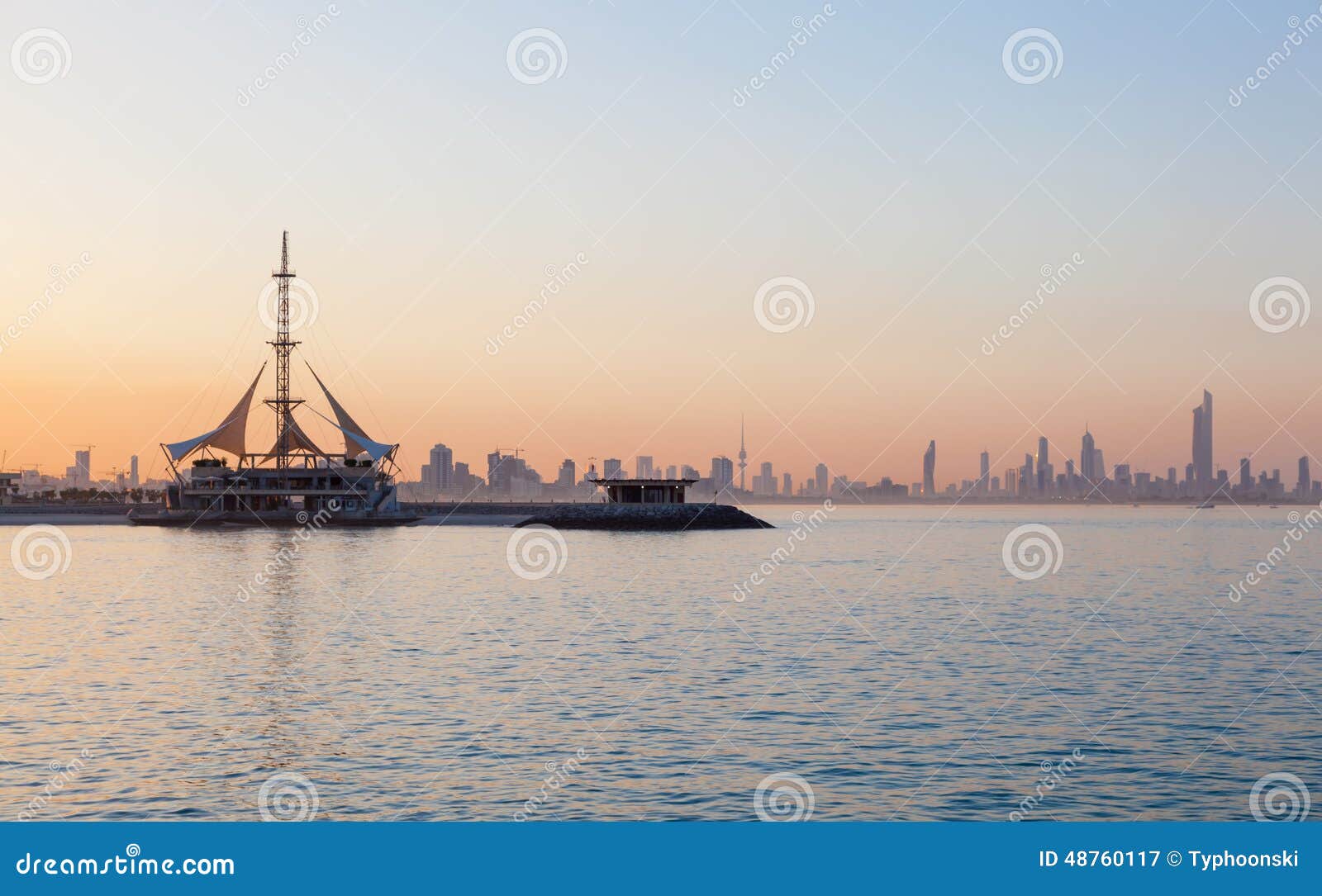 Skyline of Kuwait at Sunset Stock Image - Image of middle, arabia: 48760117