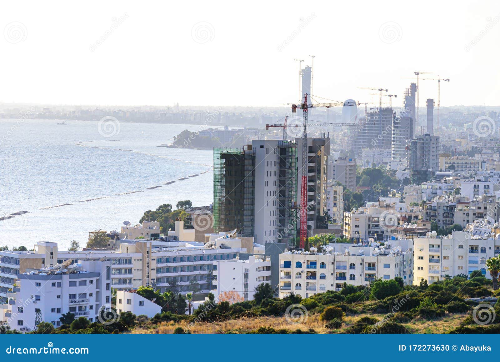 Skyline of Limassol, Cyprus Stock Photo - Image of crane, green: 172273630