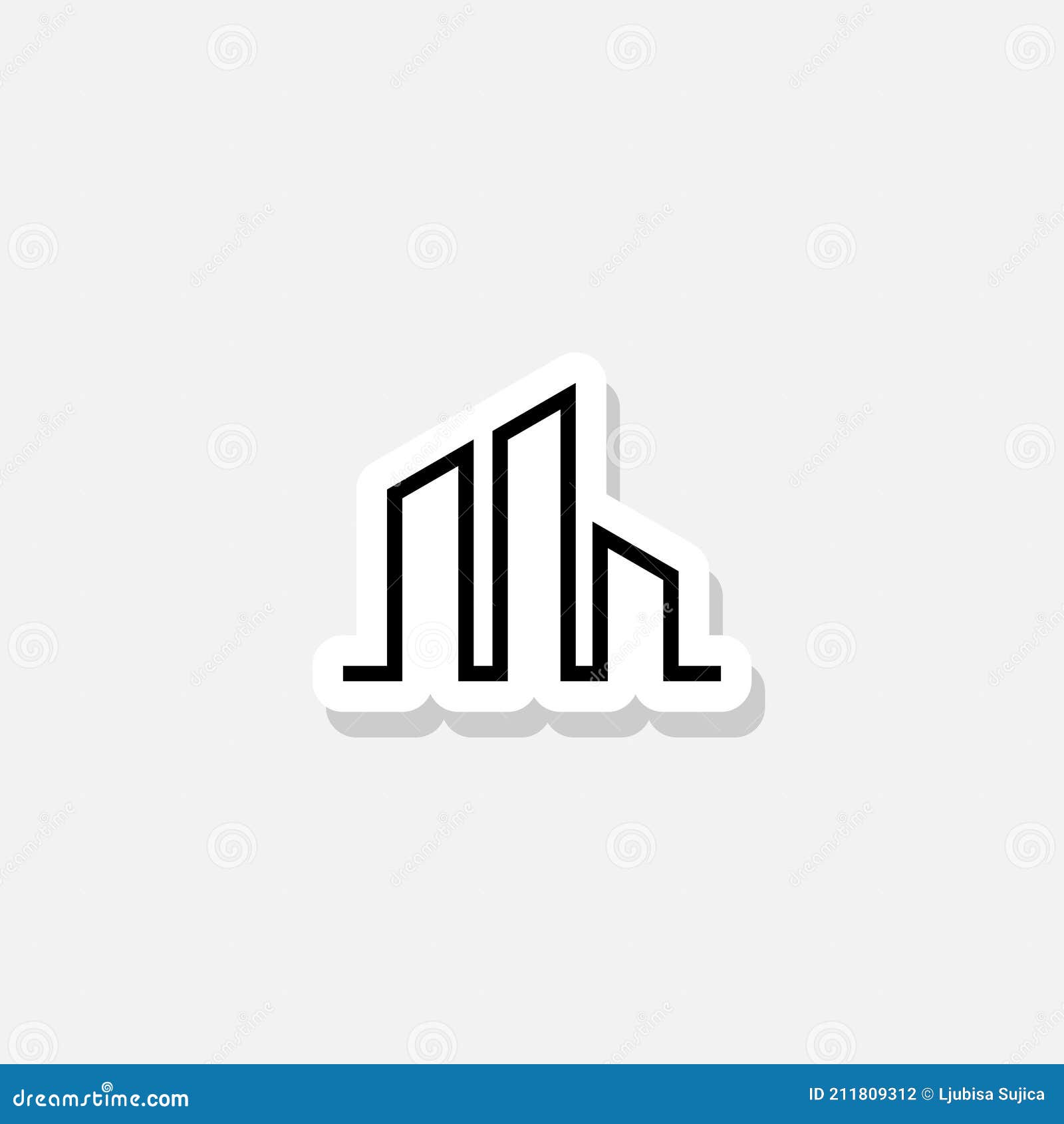 Skyline Logo Simple Black Sticker Stock Vector - Illustration of icon ...