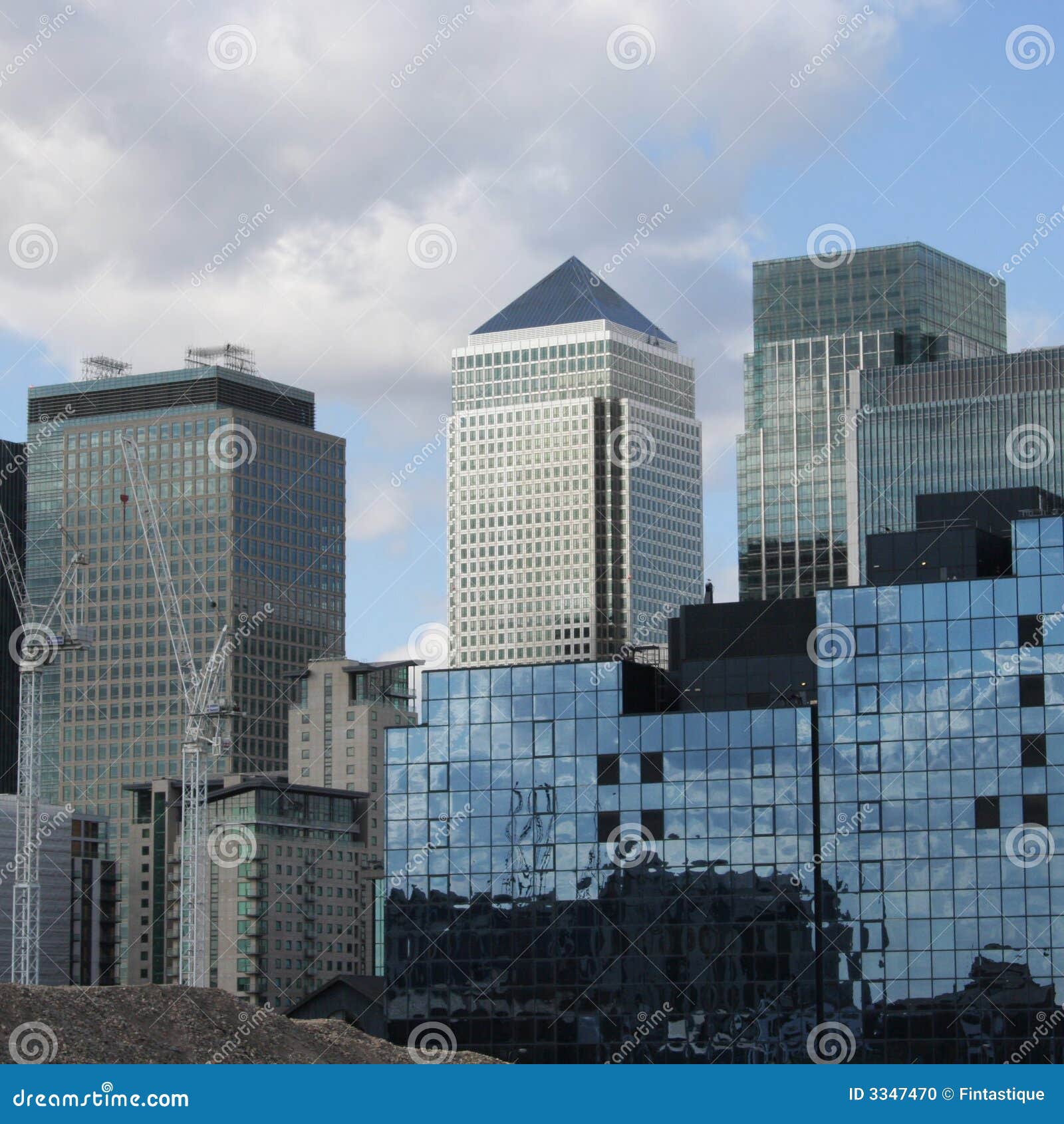 Skyline of London Docklands Stock Photo - Image of building ...