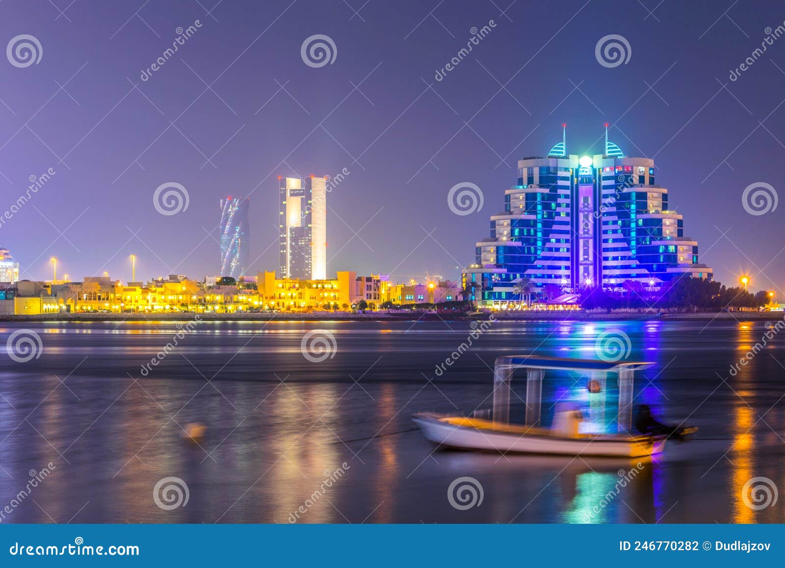 Skyline of Manama during Sunset, Bahrain....IMAGE Stock Photo - Image ...
