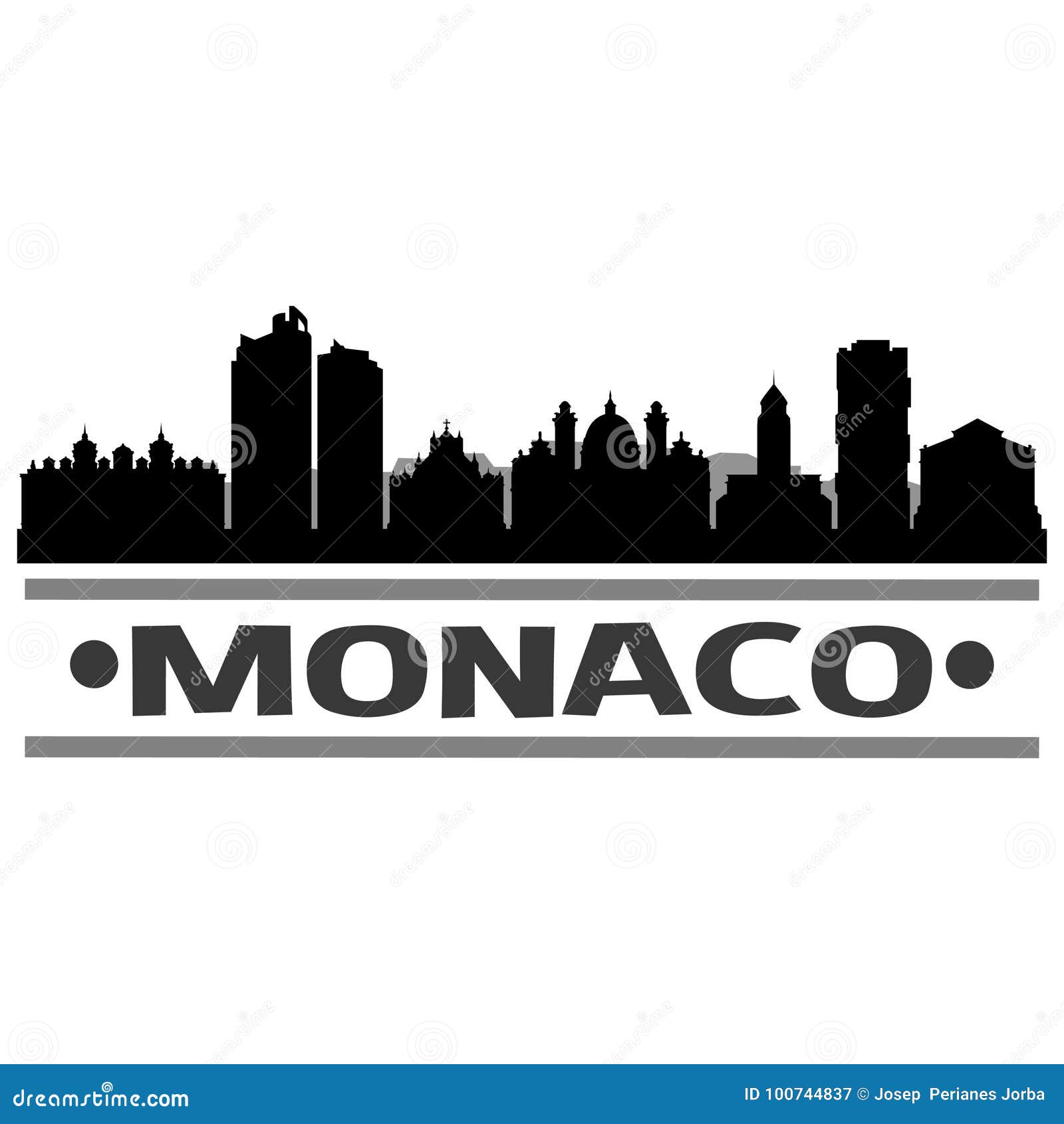 Monaco Icon Vector Art Design Skyline Stock Vector - Illustration of ...