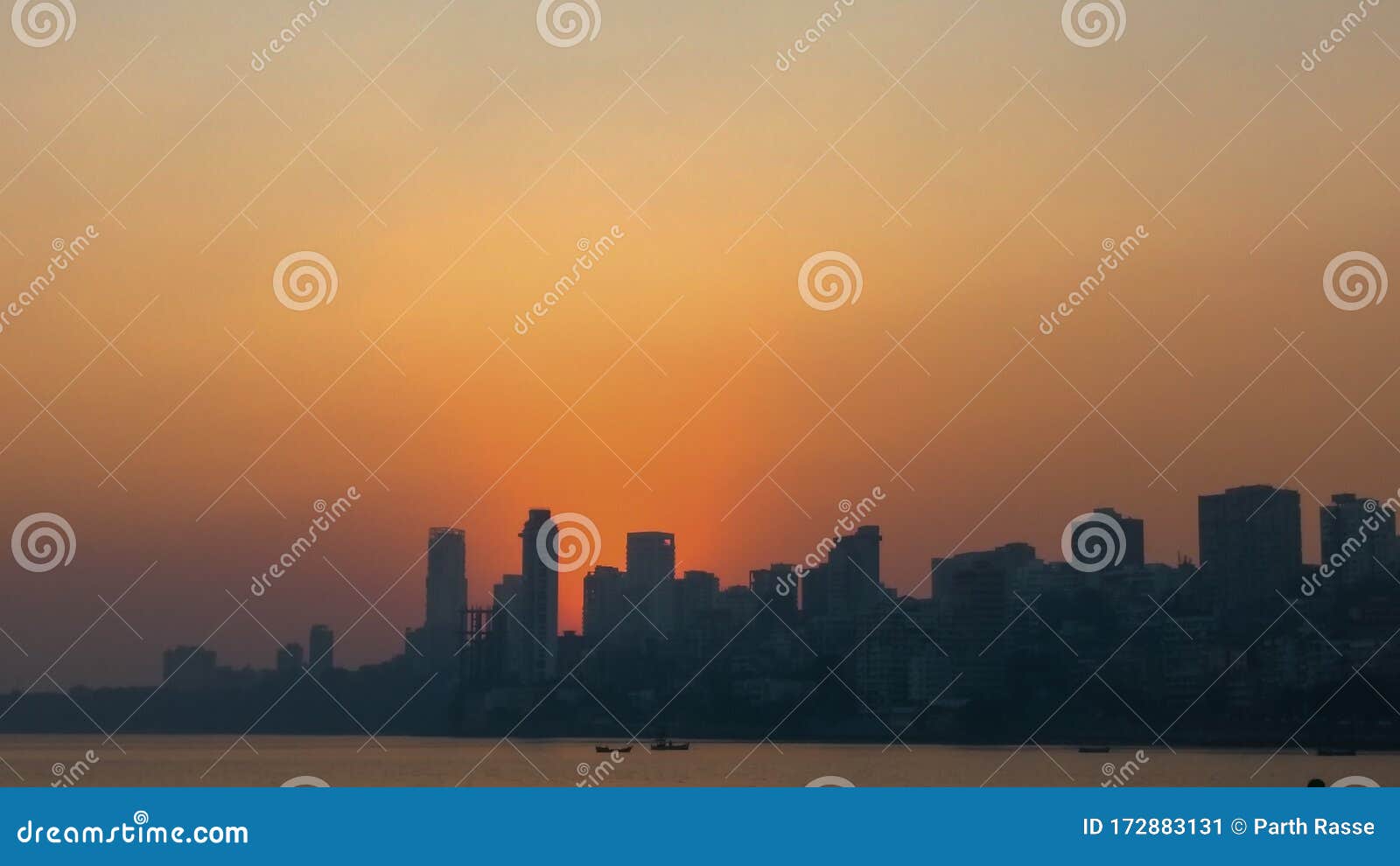 Skyline of Mumbai City at Sunset with Sea Editorial Photo - Image of ...