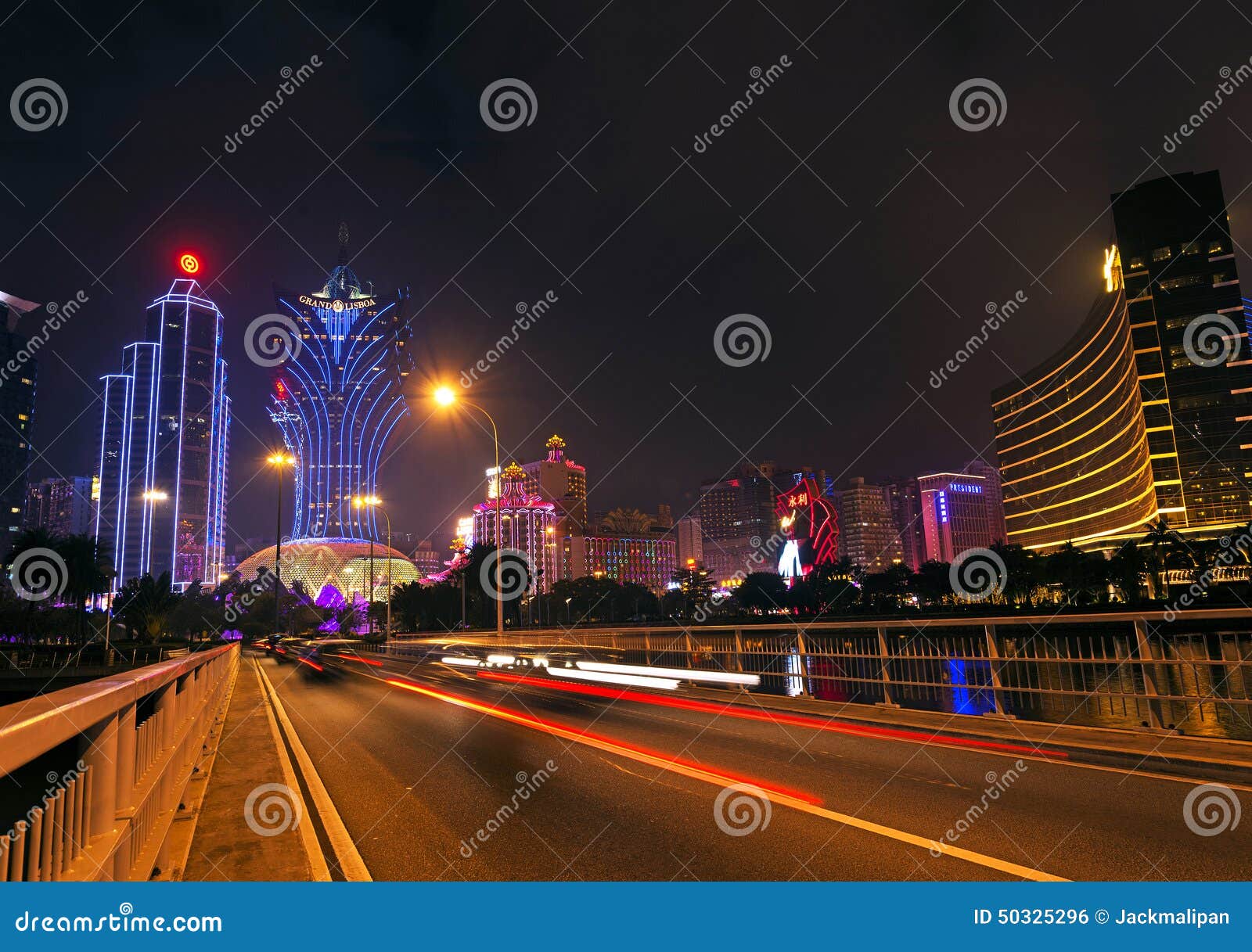 Skyline at Night in Macau China Editorial Photo - Image of colorful ...