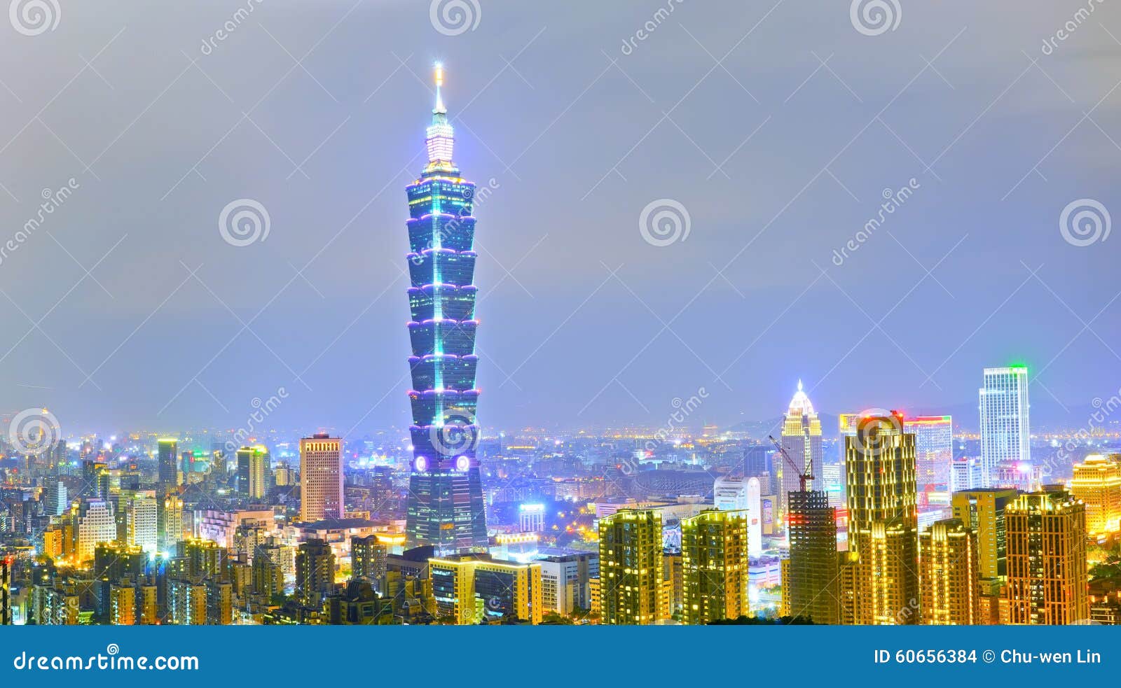 Skyline Of Taipei Cityscape Taipei 101 Building Of Taipei Financial ...