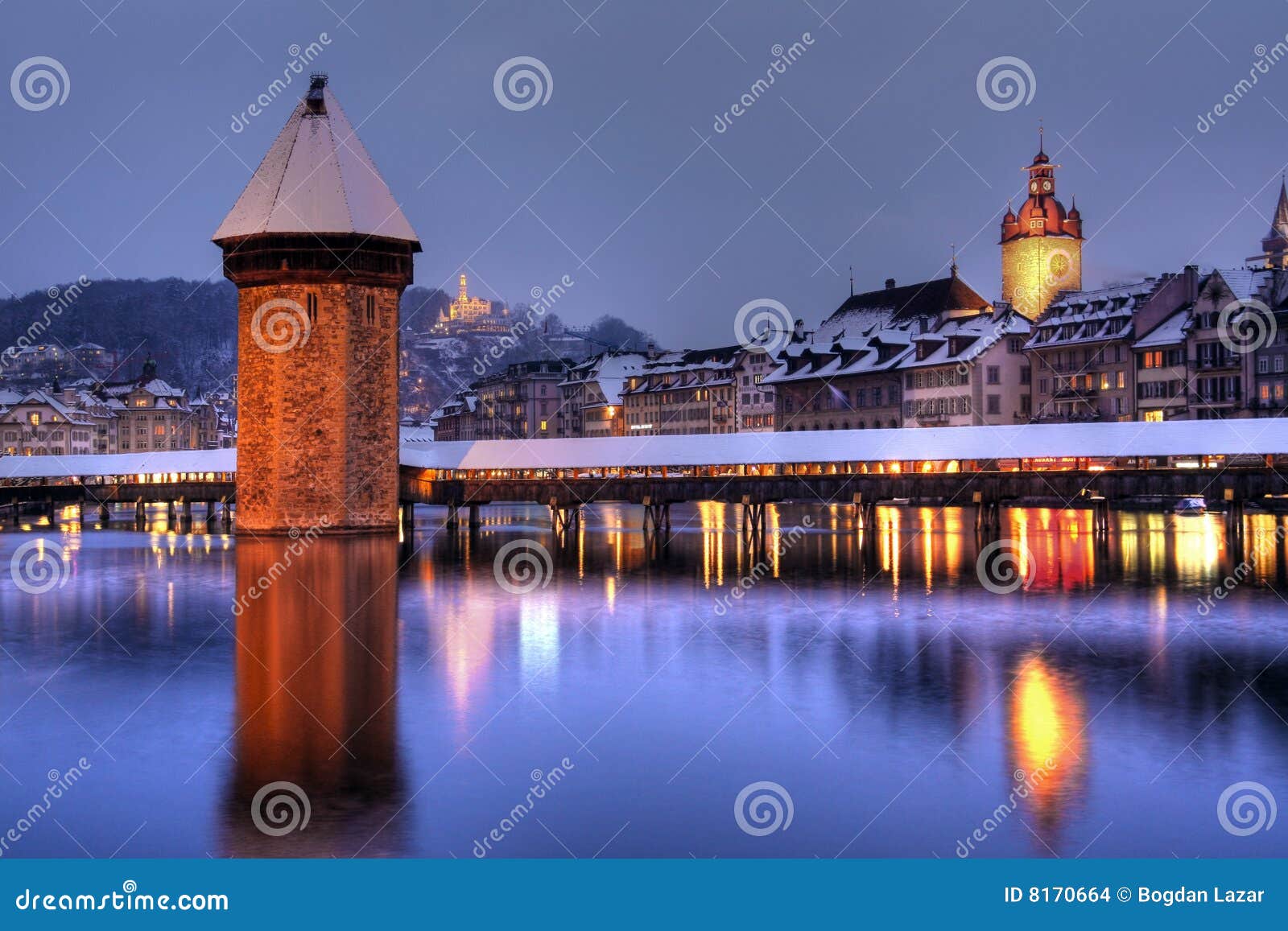 Skyline No Inverno, Switzerland De Lucerne Foto de Stock - Imagem de ...