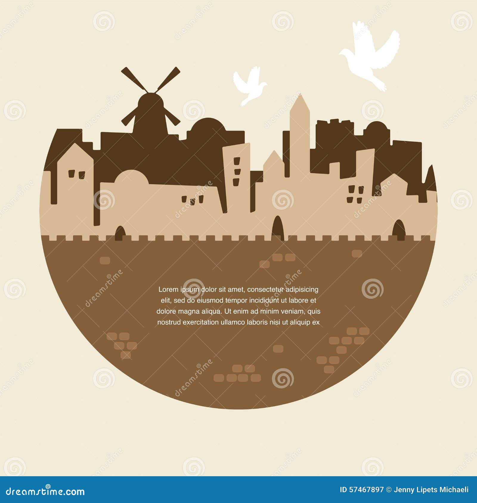 Skyline Of Old City Of Jerusalem Cartoon Vector | CartoonDealer.com ...