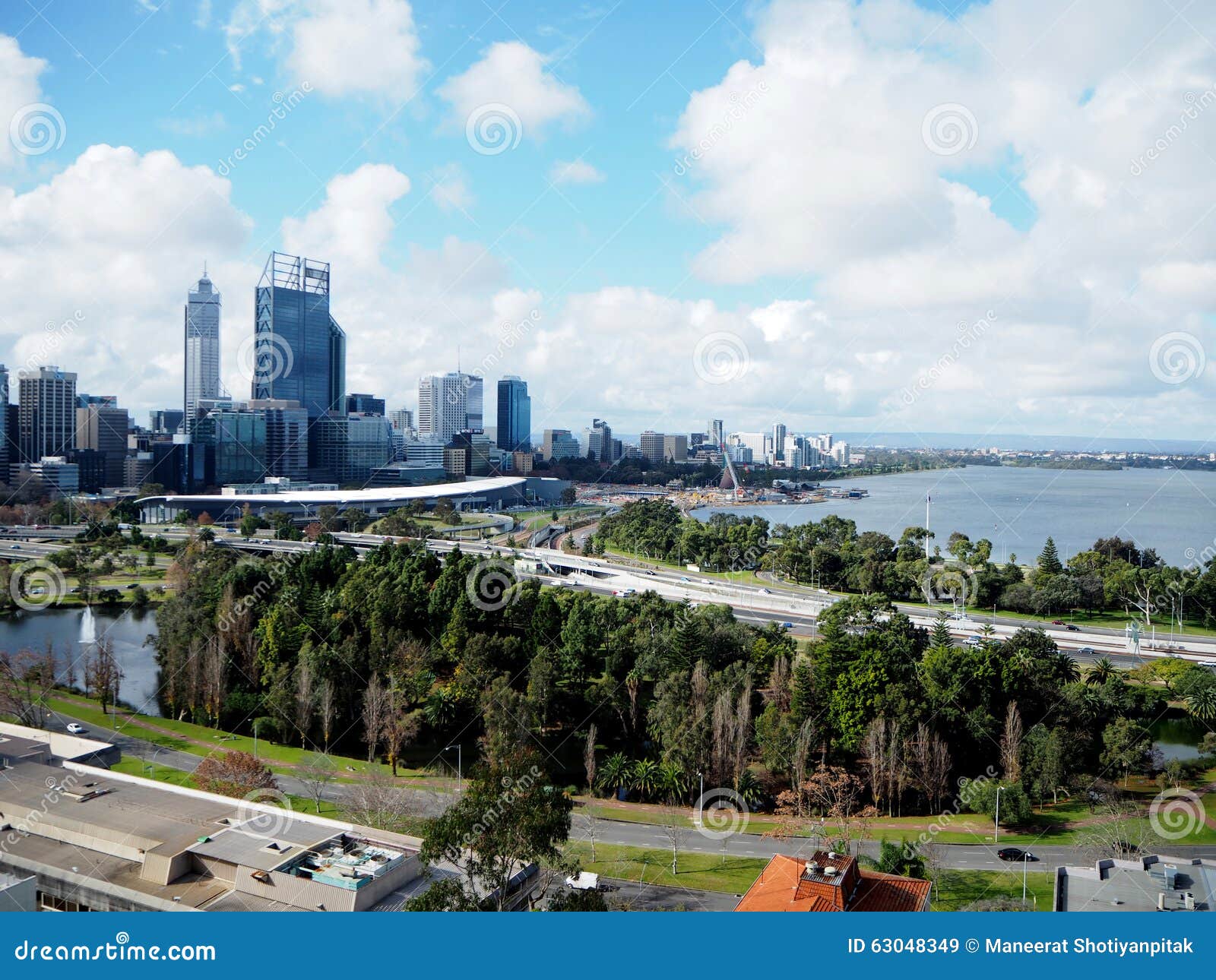 Skyline of Perth from Kings Park Editorial Stock Image - Image of ...