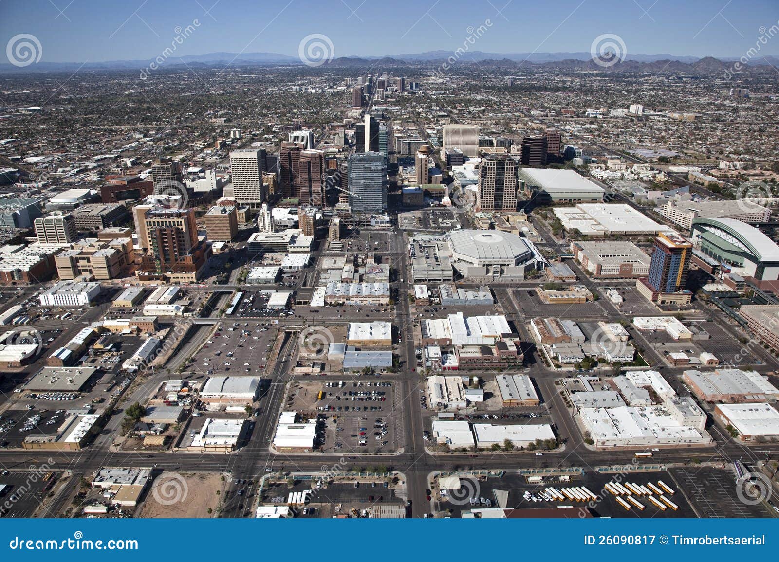 Skyline of Phoenix, Arizona Stock Image - Image of elevated, arizona ...