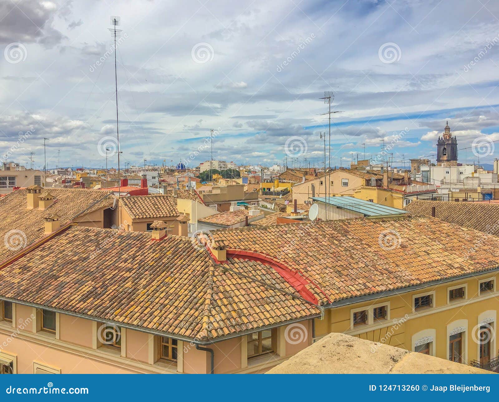 Skyline Photo of Rooftops of the Spanish City Valencia Stock Photo ...
