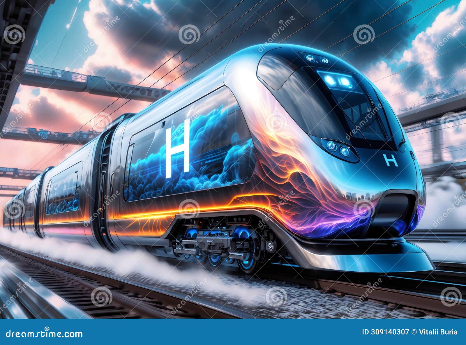 Skyline Rail: Futuristic Train Travelling High with Hydrogen Power ...