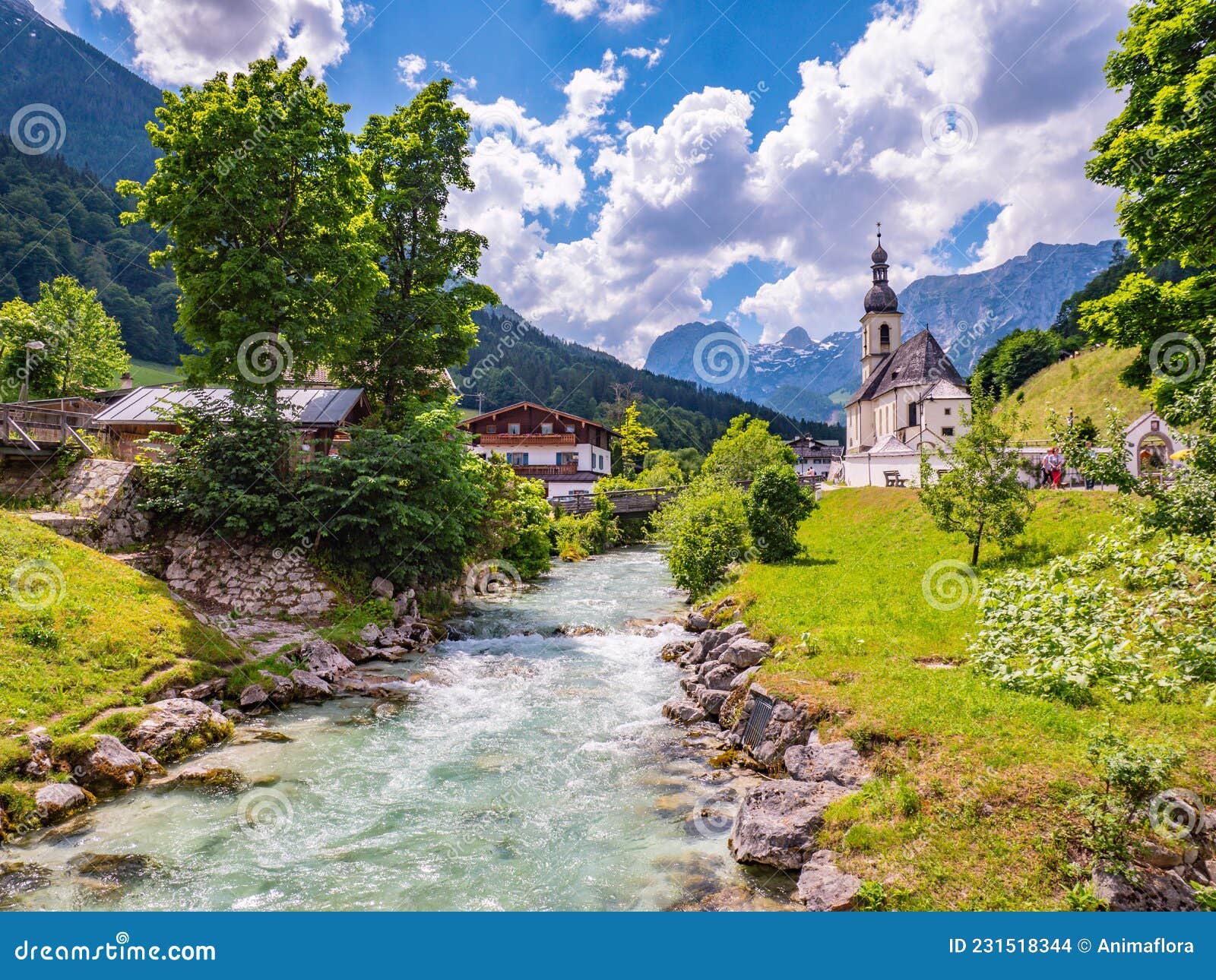 Skyline of Ramsau in Berchtesgaden Stock Photo - Image of summer ...