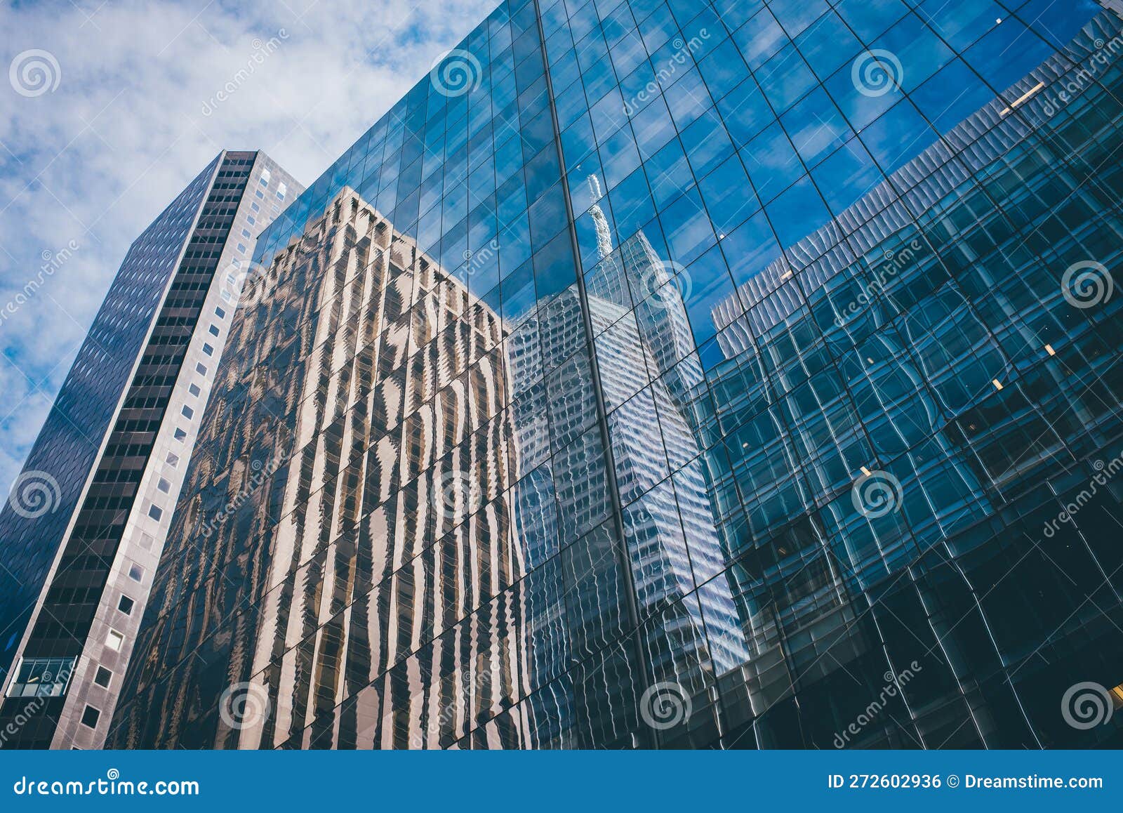 Skyline Reflection Off of Office Building Window Stock Photo - Image of ...