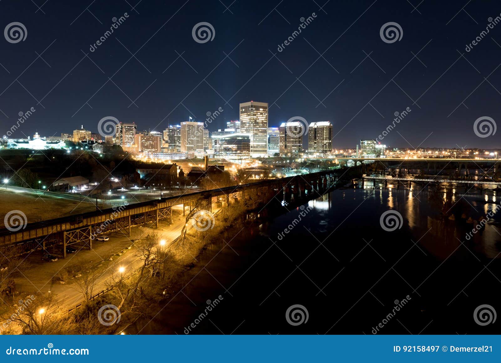 Skyline of Richmond, Virginia Editorial Photography - Image of dusk ...
