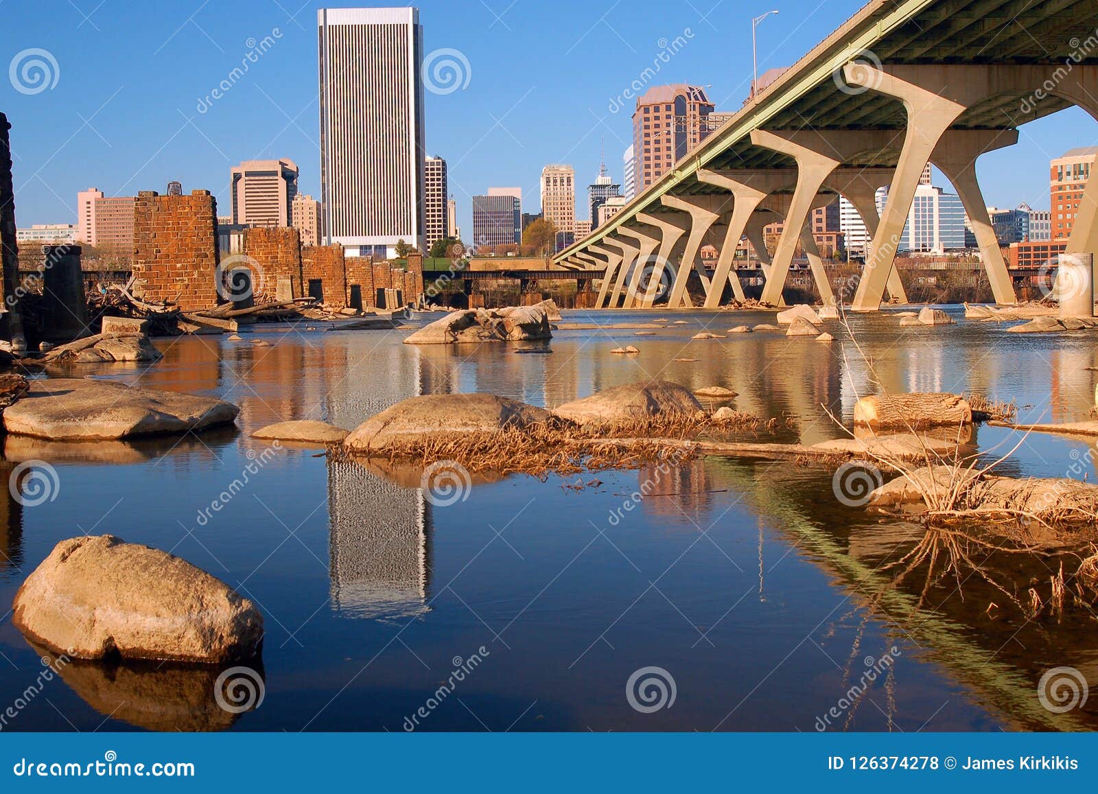 Richmond Virginia and the James River Editorial Stock Photo - Image of ...