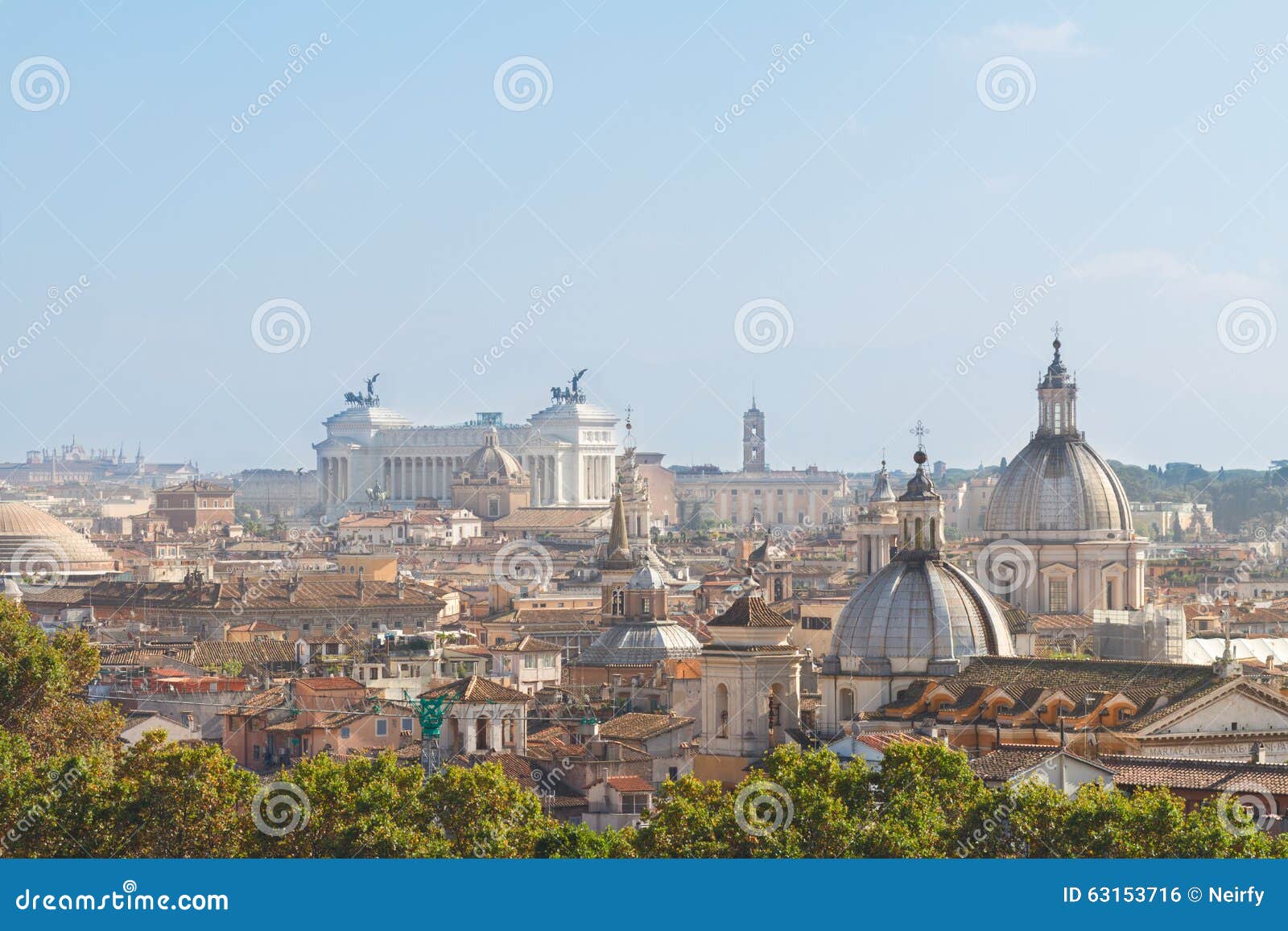 Skyline of Rome, Italy stock photo. Image of monument - 63153716