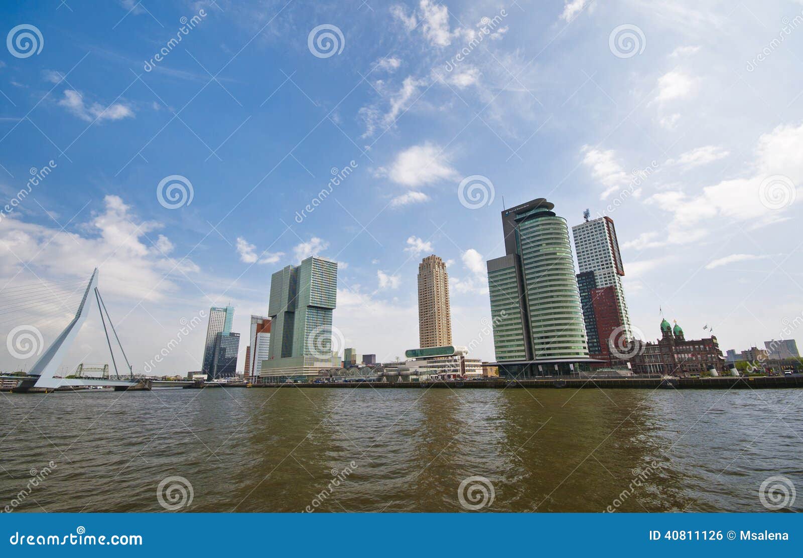 Skyline of Rotterdam City editorial photo. Image of building - 40811126