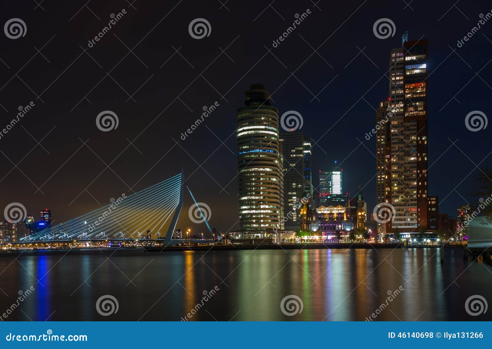 Skyline of Rotterdam editorial stock photo. Image of koningshaven ...
