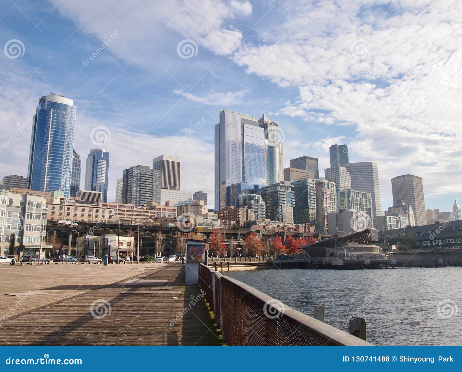 The Skyline from Seattle from the Harbor in the on a Sunny Day. Stock ...