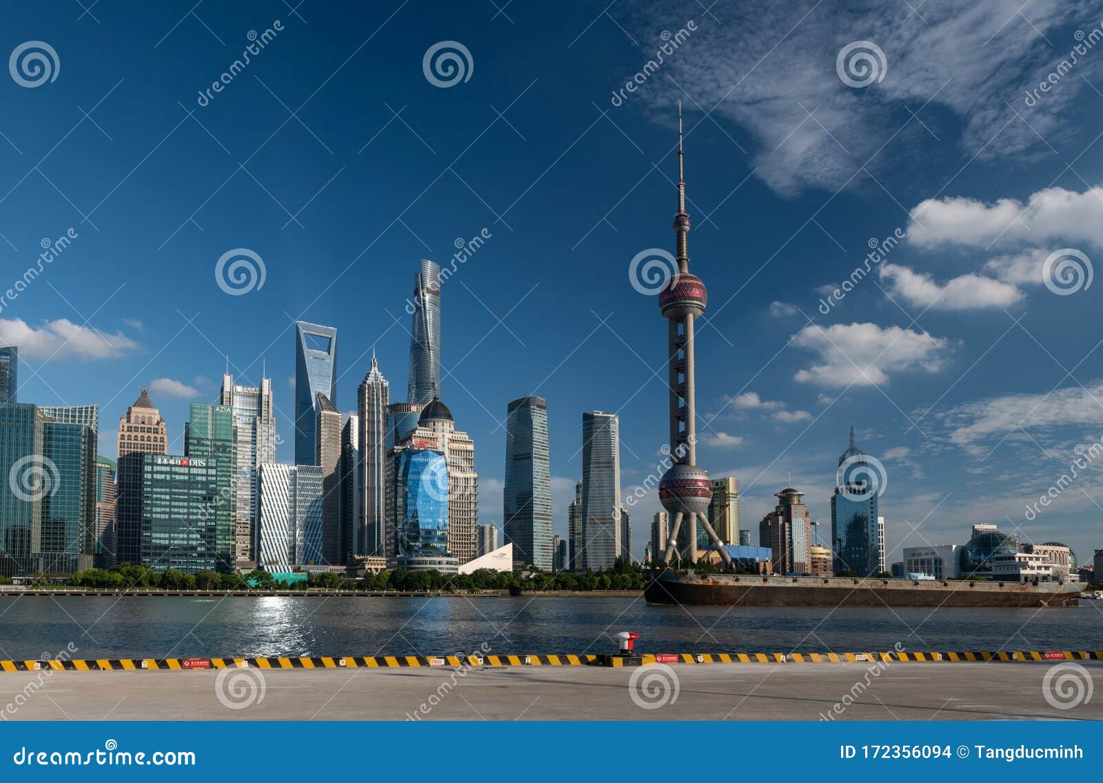 Skyline of Shanghai with Blue Sky Editorial Stock Image - Image of ...