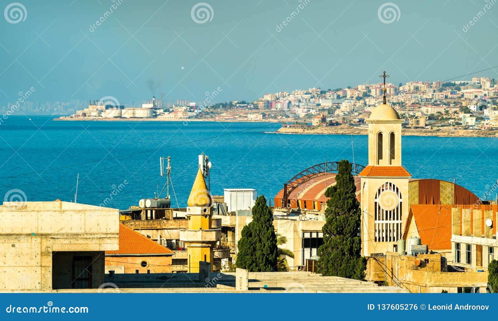 Skyline of Sidon Town in Lebanon Stock Photo - Image of cityscape ...