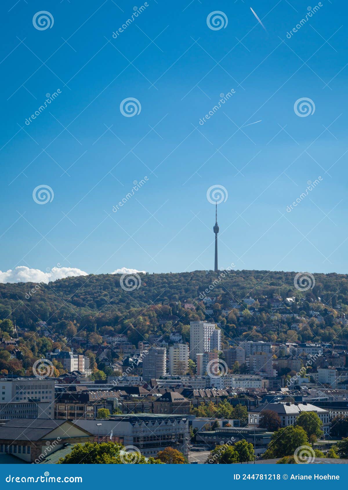 Skyline of Stuttgart with Television Tower Stock Photo - Image of ...