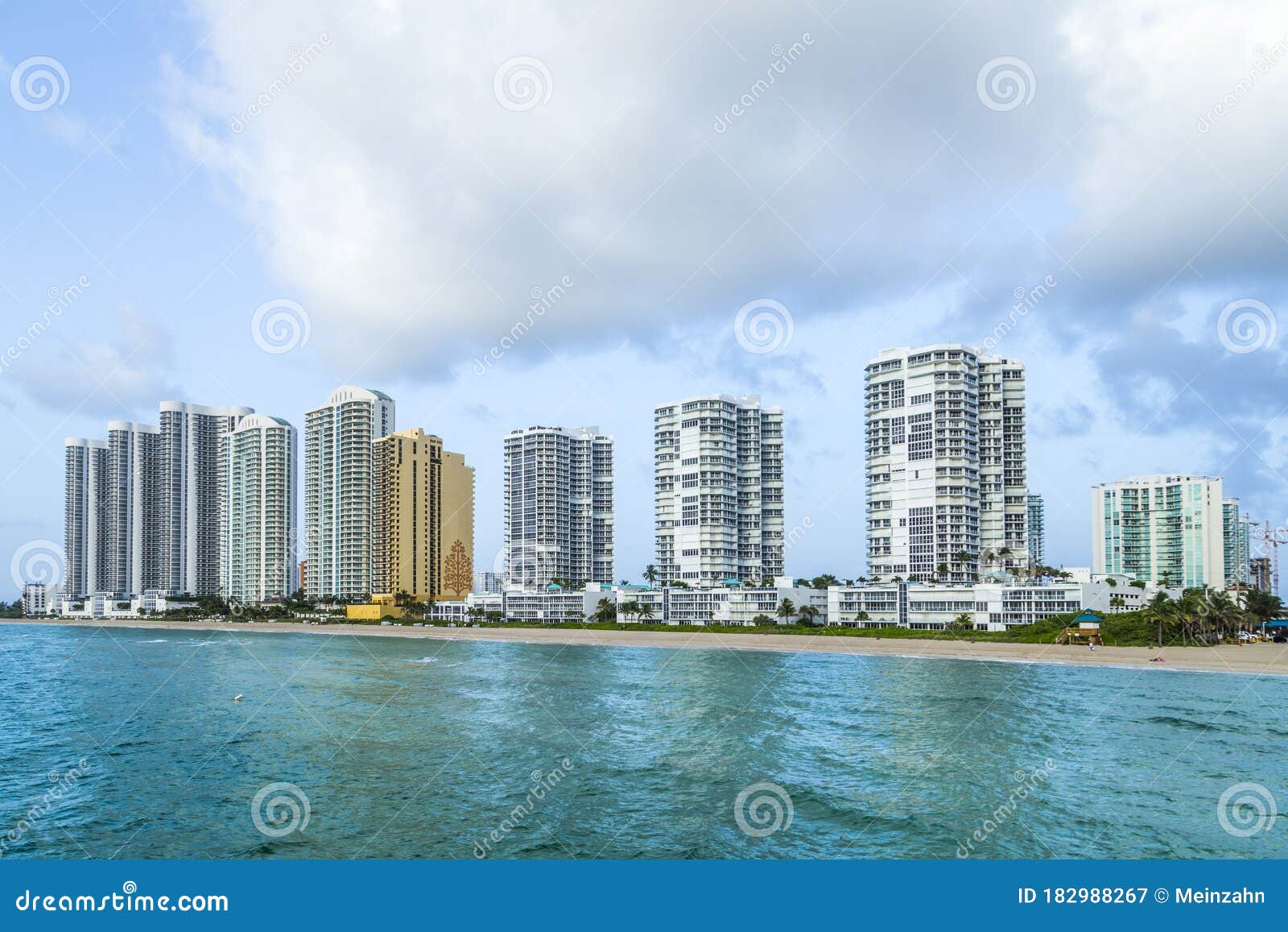 Skyline of Sunny Isles Beach , Florida Stock Image - Image of ...